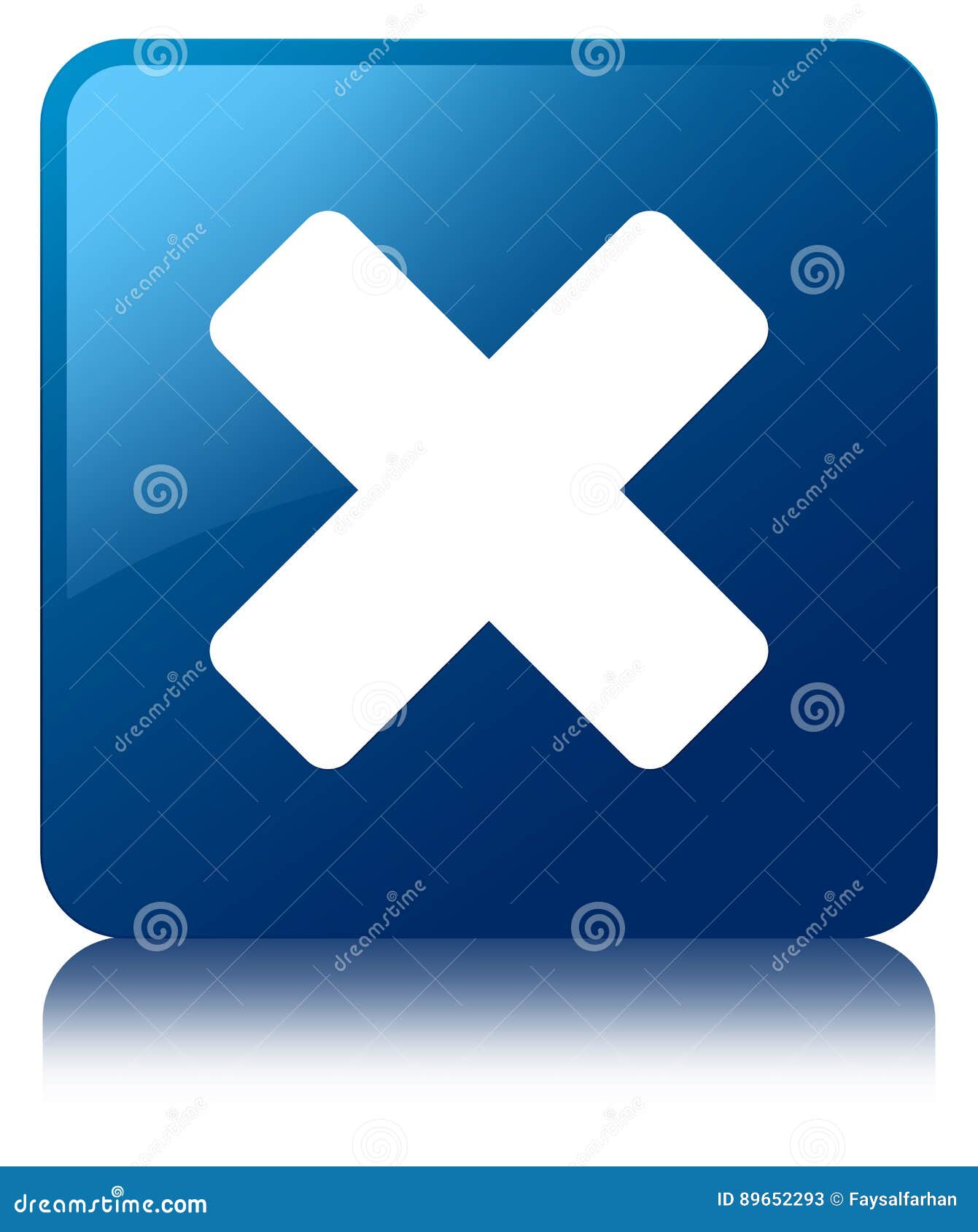 Cancel Icon Blue Square Button Stock Illustration - Illustration of ...