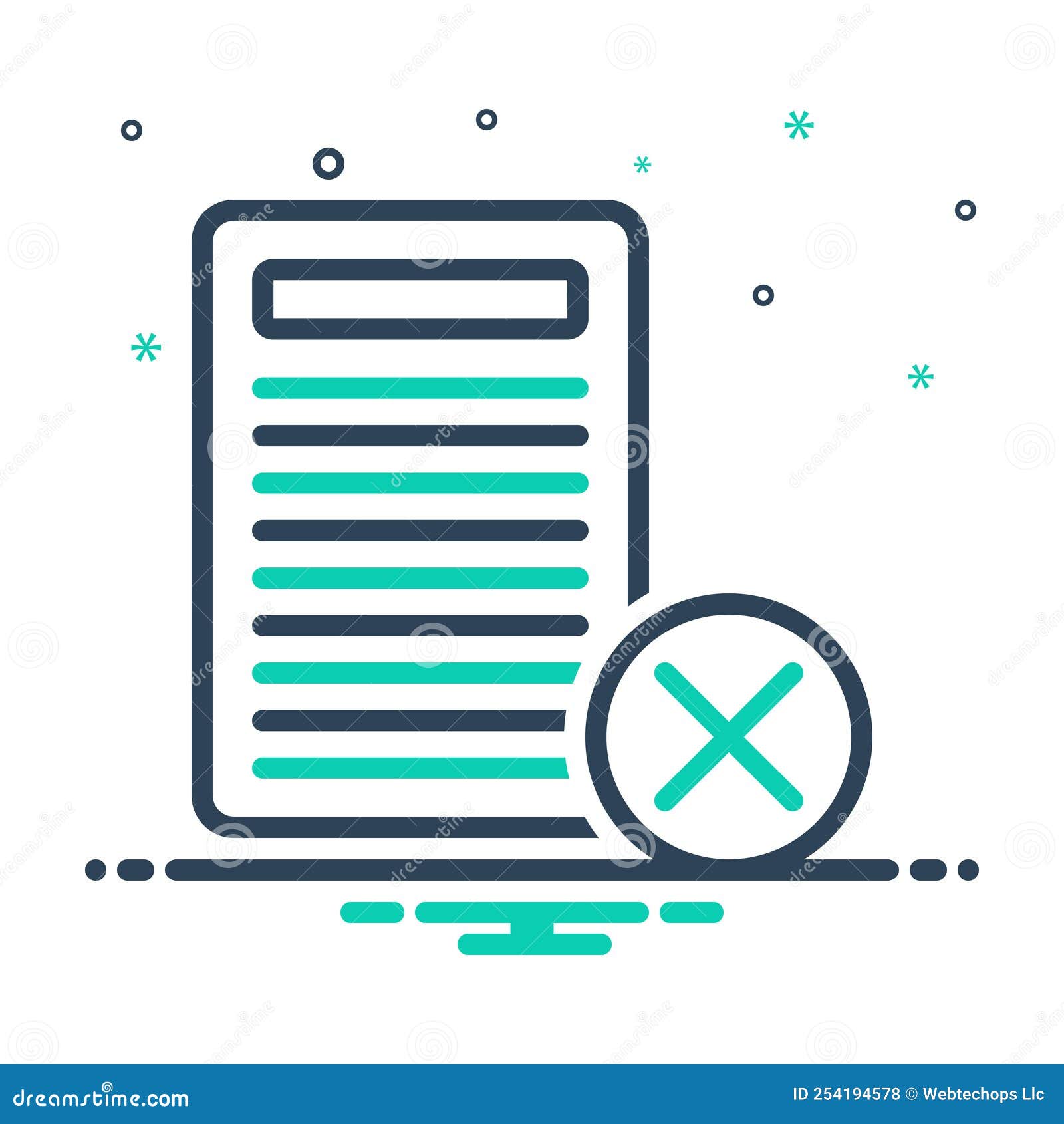 Mix Icon for Cancel, Document and Close Stock Illustration ...