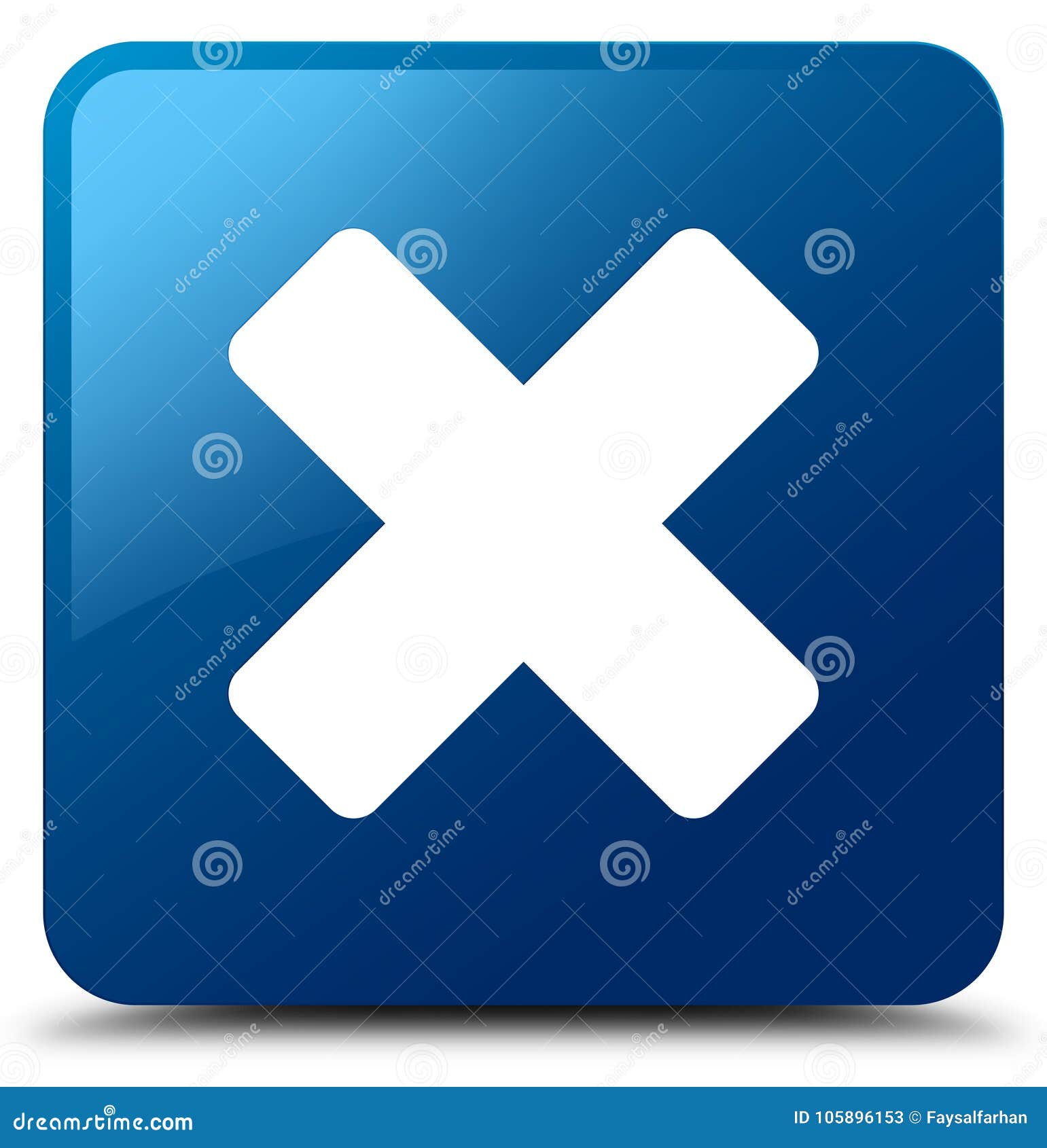 Cancel Icon Blue Square Button Stock Illustration - Illustration of ...