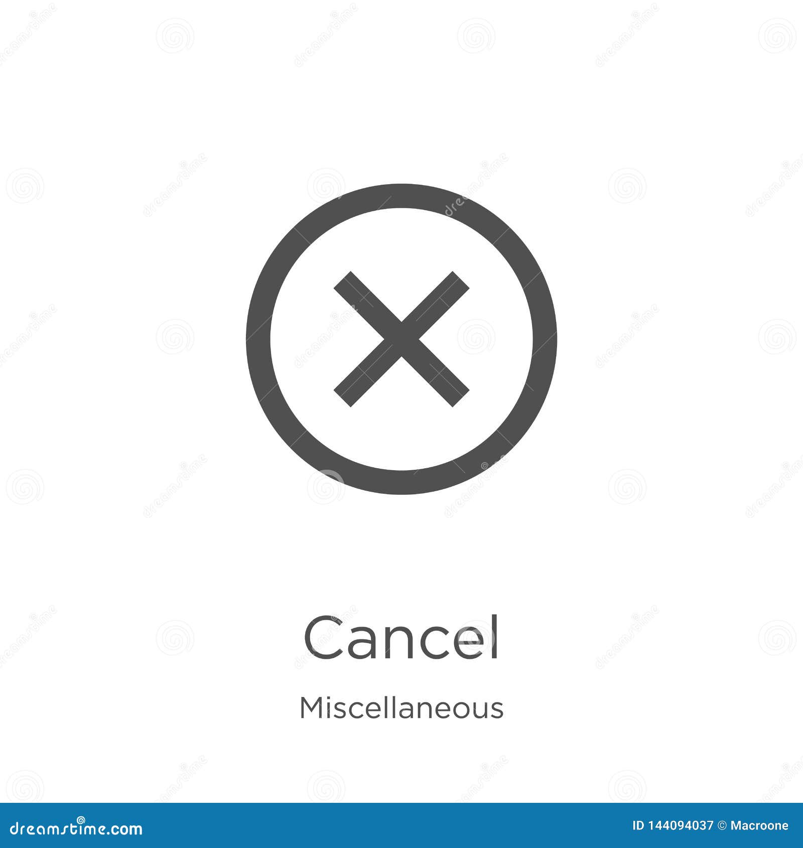 Cancel Icon Vector from Miscellaneous Collection. Thin Line Cancel ...