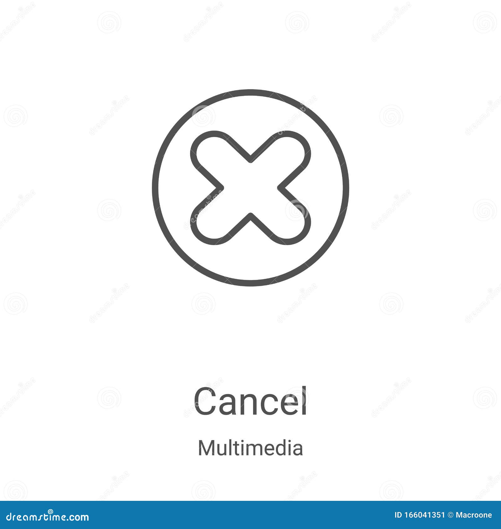 Cancel Icon Vector from Multimedia Collection. Thin Line Cancel Outline ...