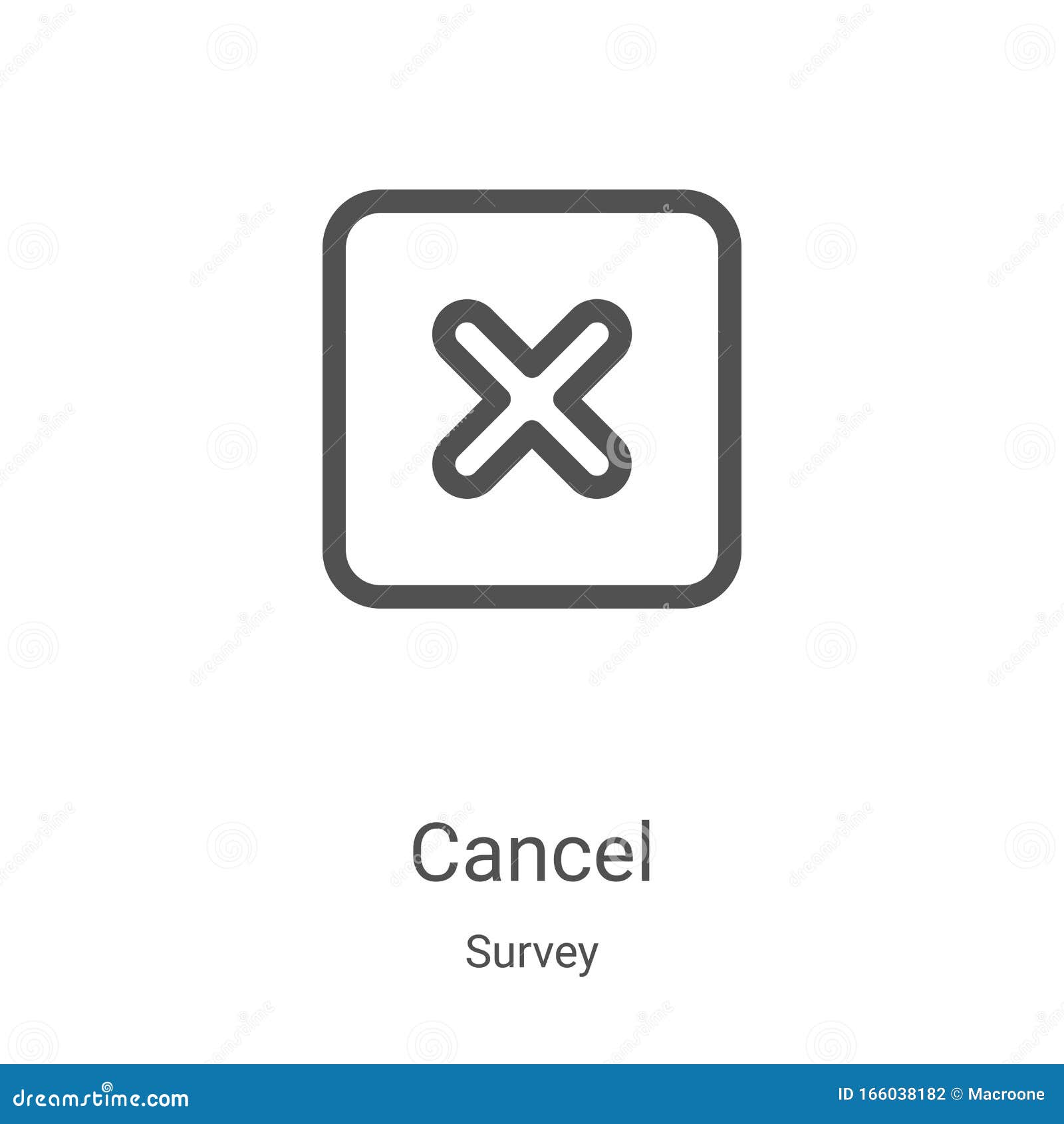 Cancel Icon Vector from Survey Collection. Thin Line Cancel Outline ...