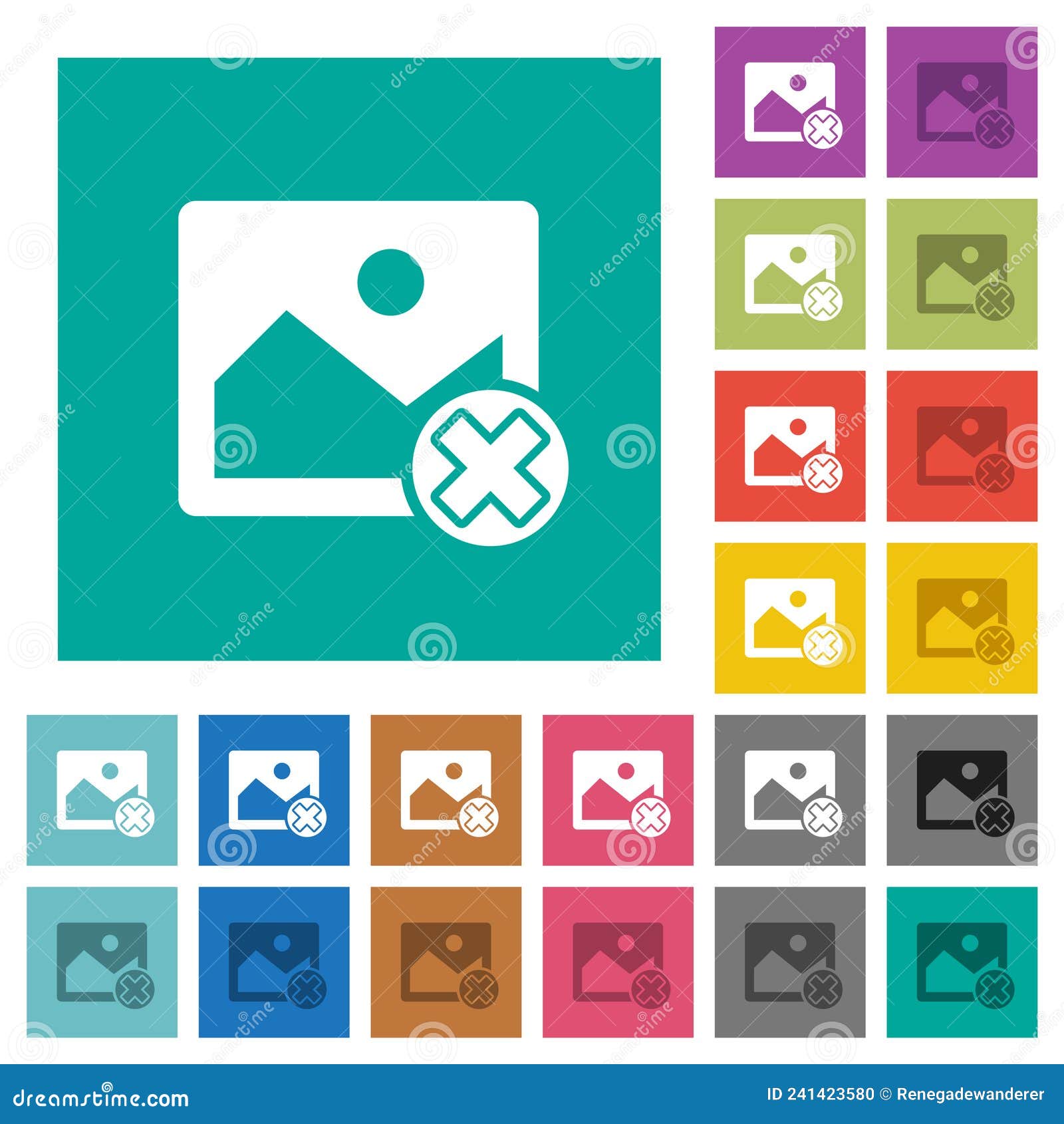Cancel Image Operations Square Flat Multi Colored Icons Stock Vector ...