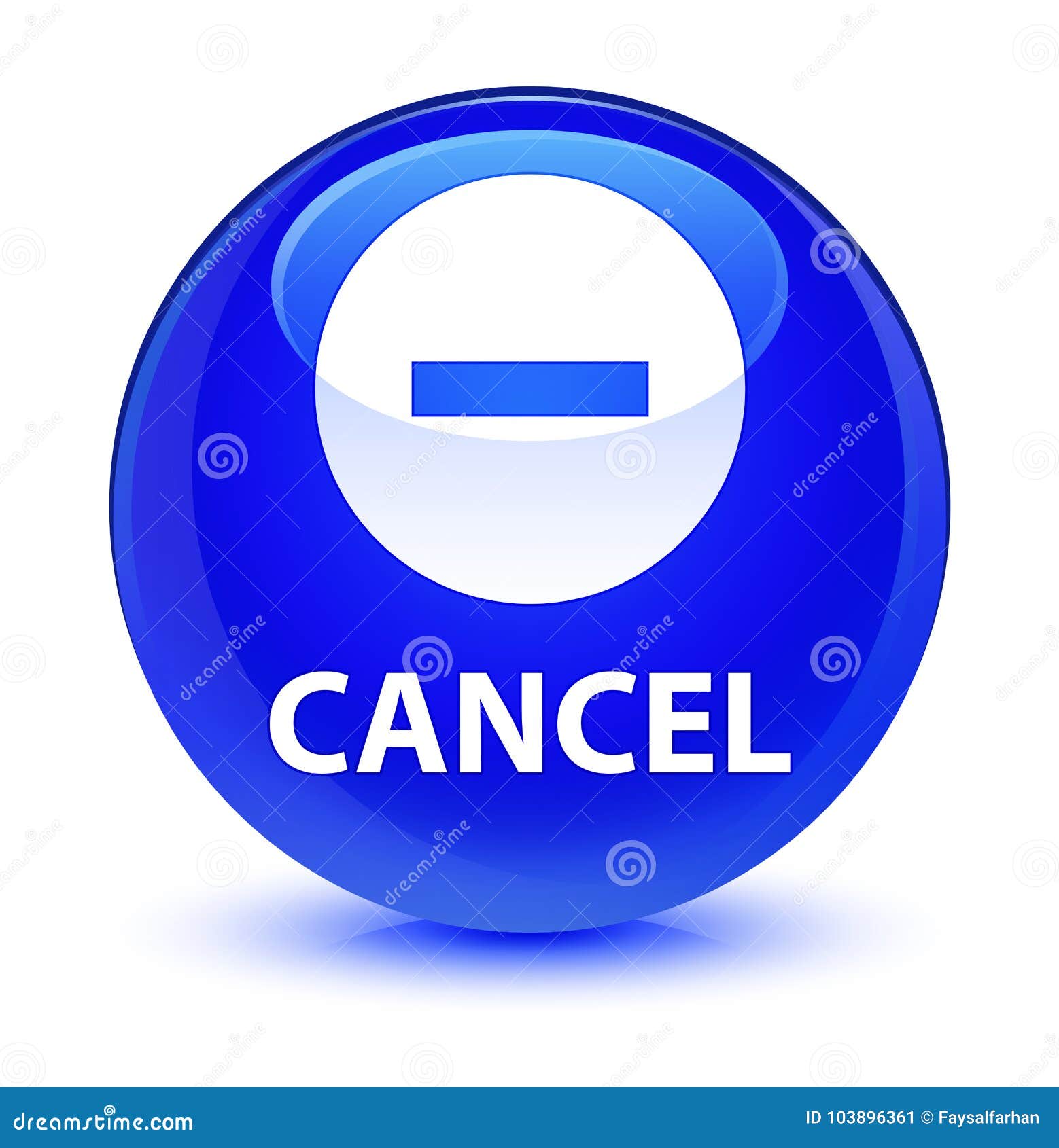 Cancel Glassy Blue Round Button Stock Illustration - Illustration of ...