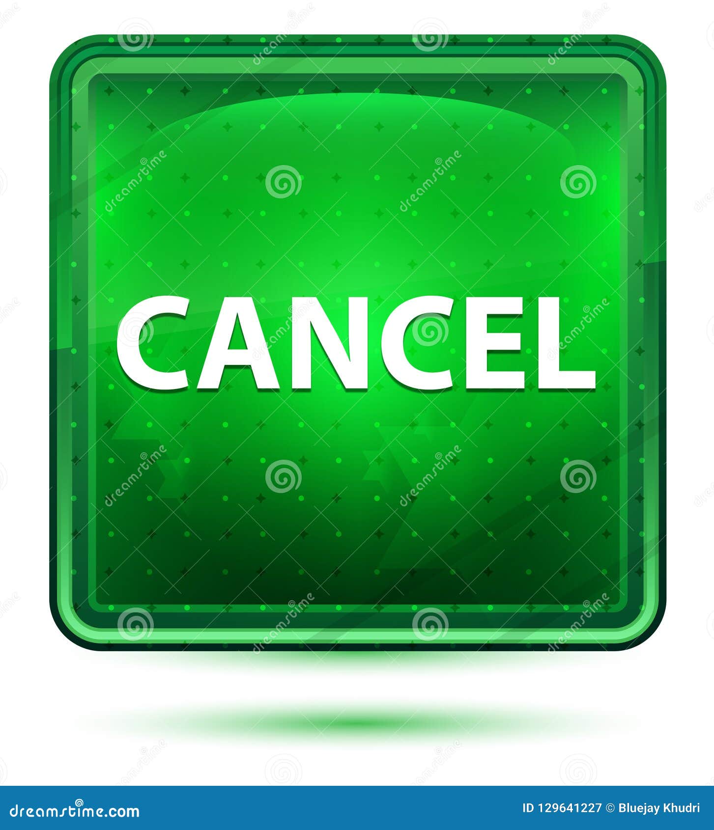 Cancel Neon Light Green Square Button Stock Illustration - Illustration ...