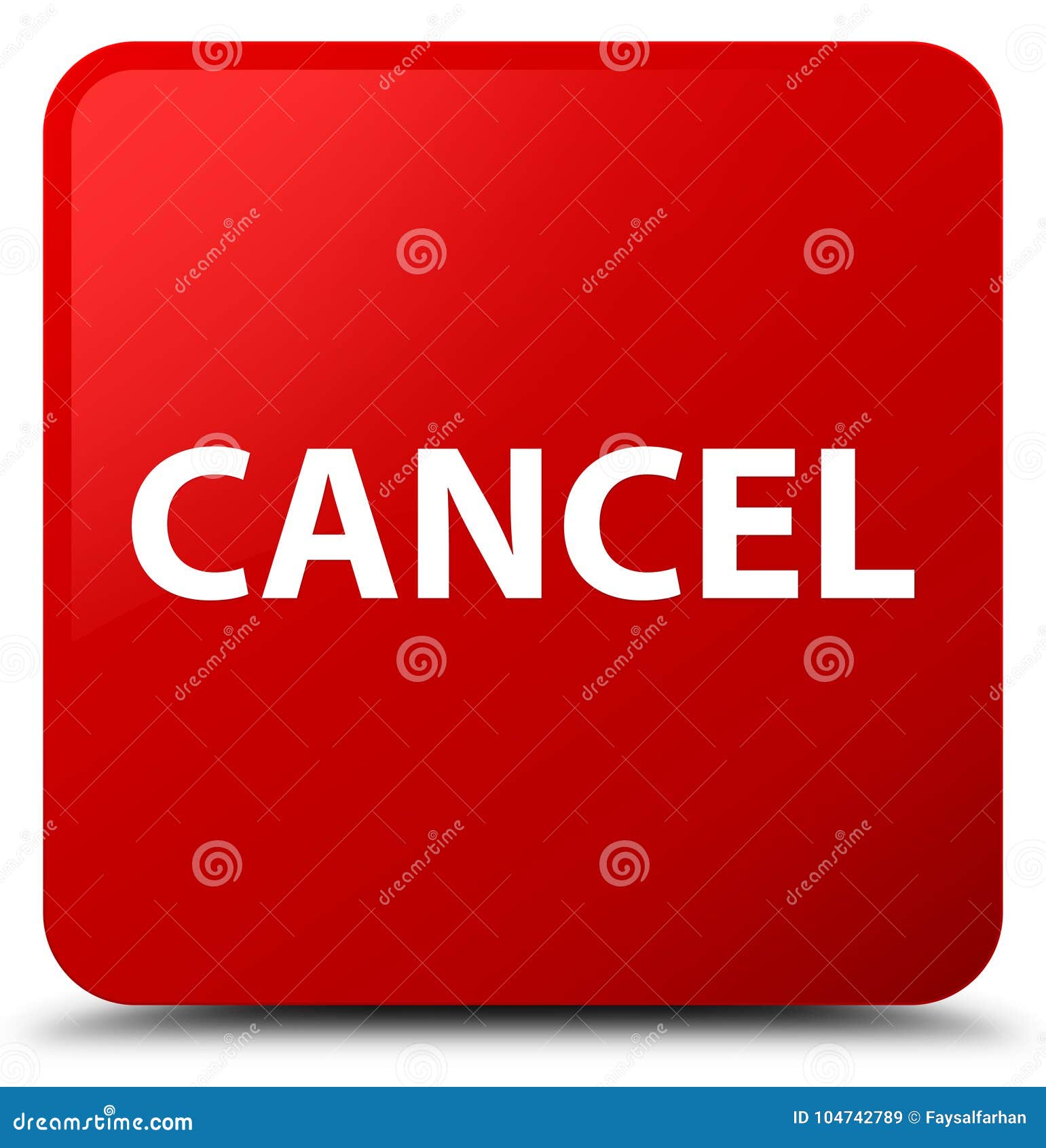 Cancel red square button stock illustration. Illustration of word ...
