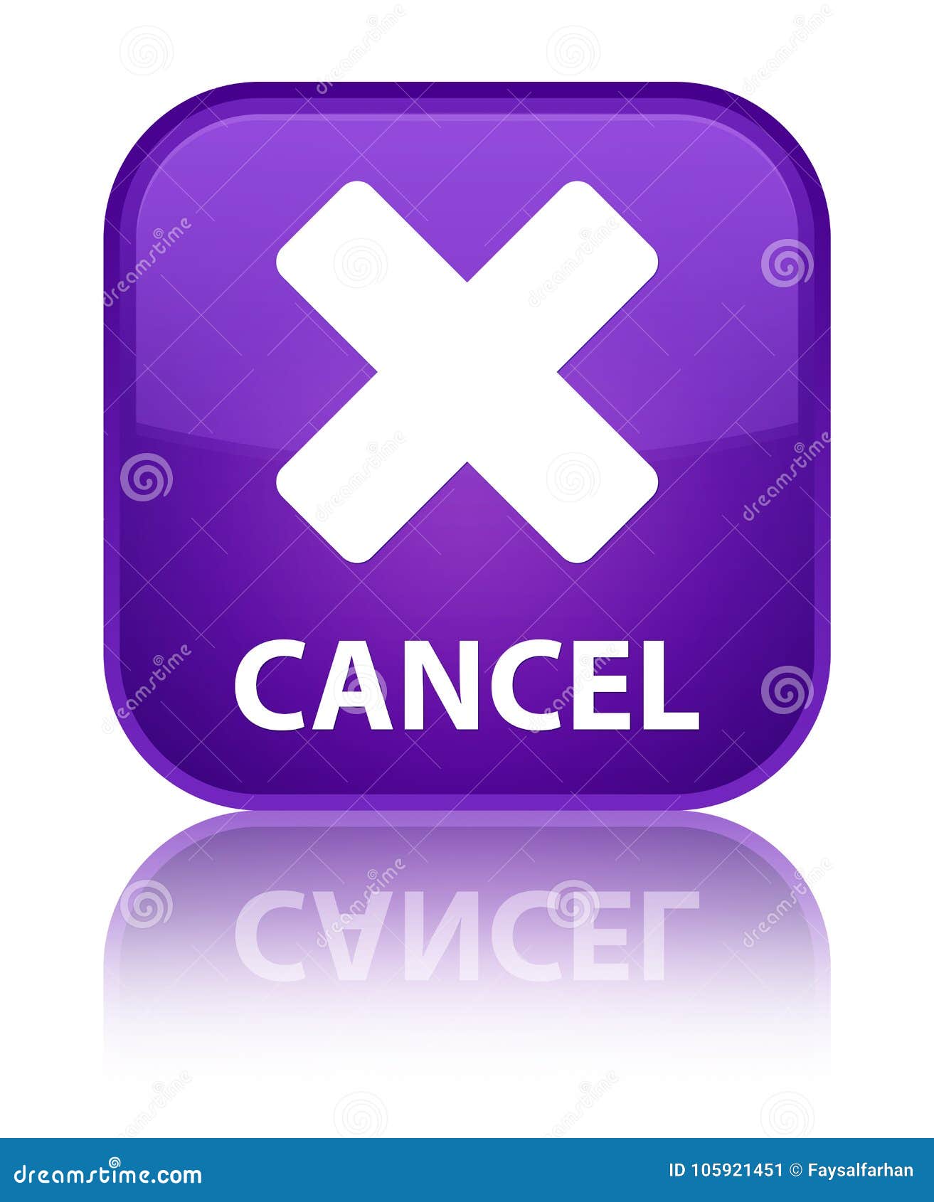 Cancel Special Purple Square Button Stock Illustration - Illustration ...