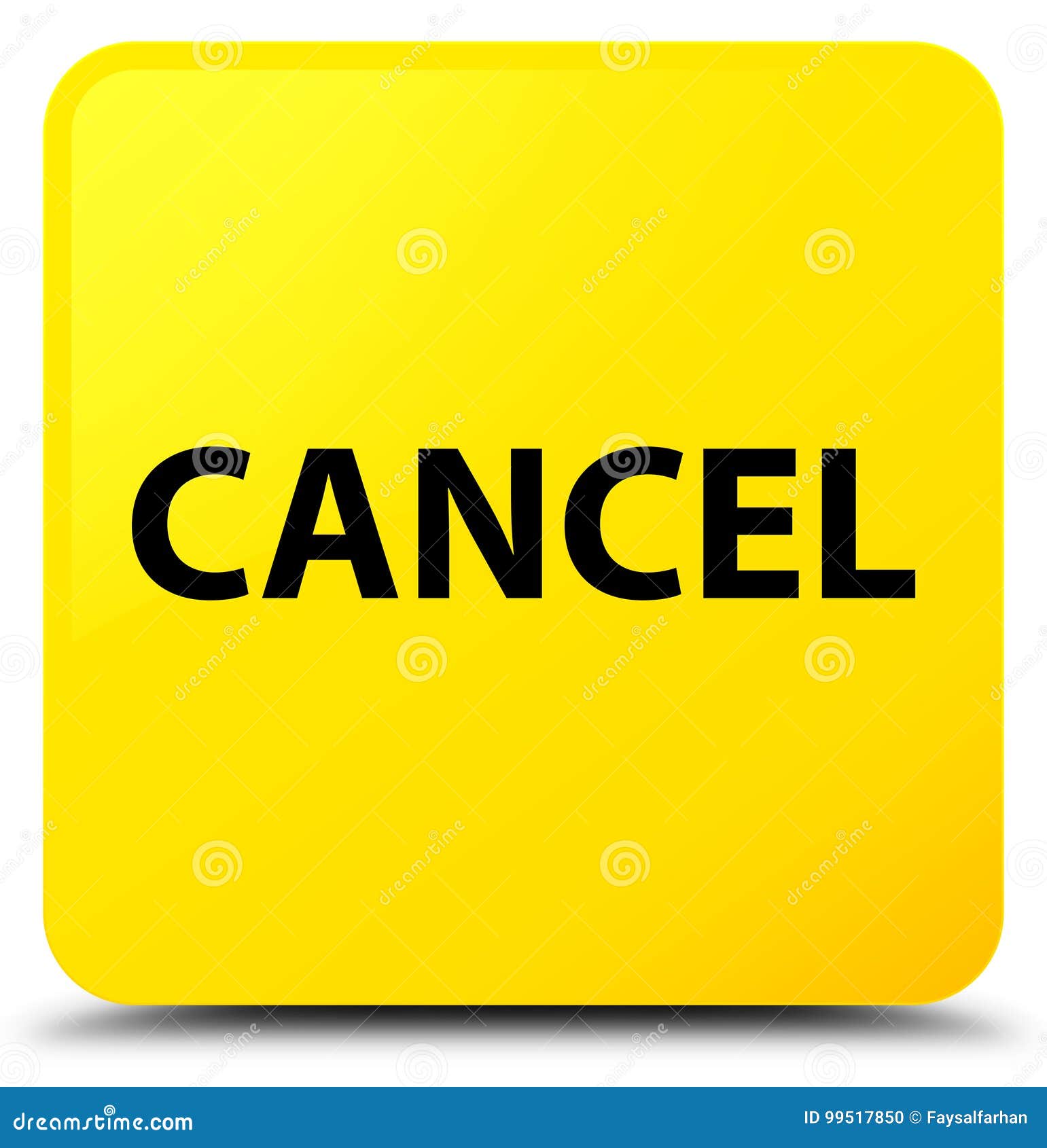 Cancel Yellow Square Button Stock Illustration - Illustration of ...
