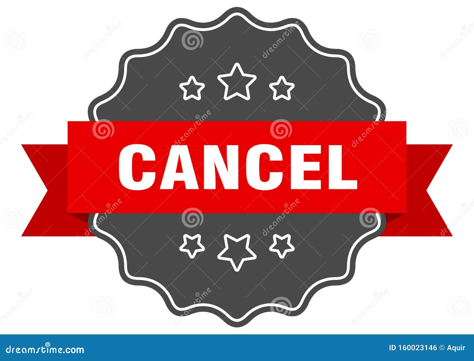 Cancel label stock vector. Illustration of ribbon, seal - 160023146