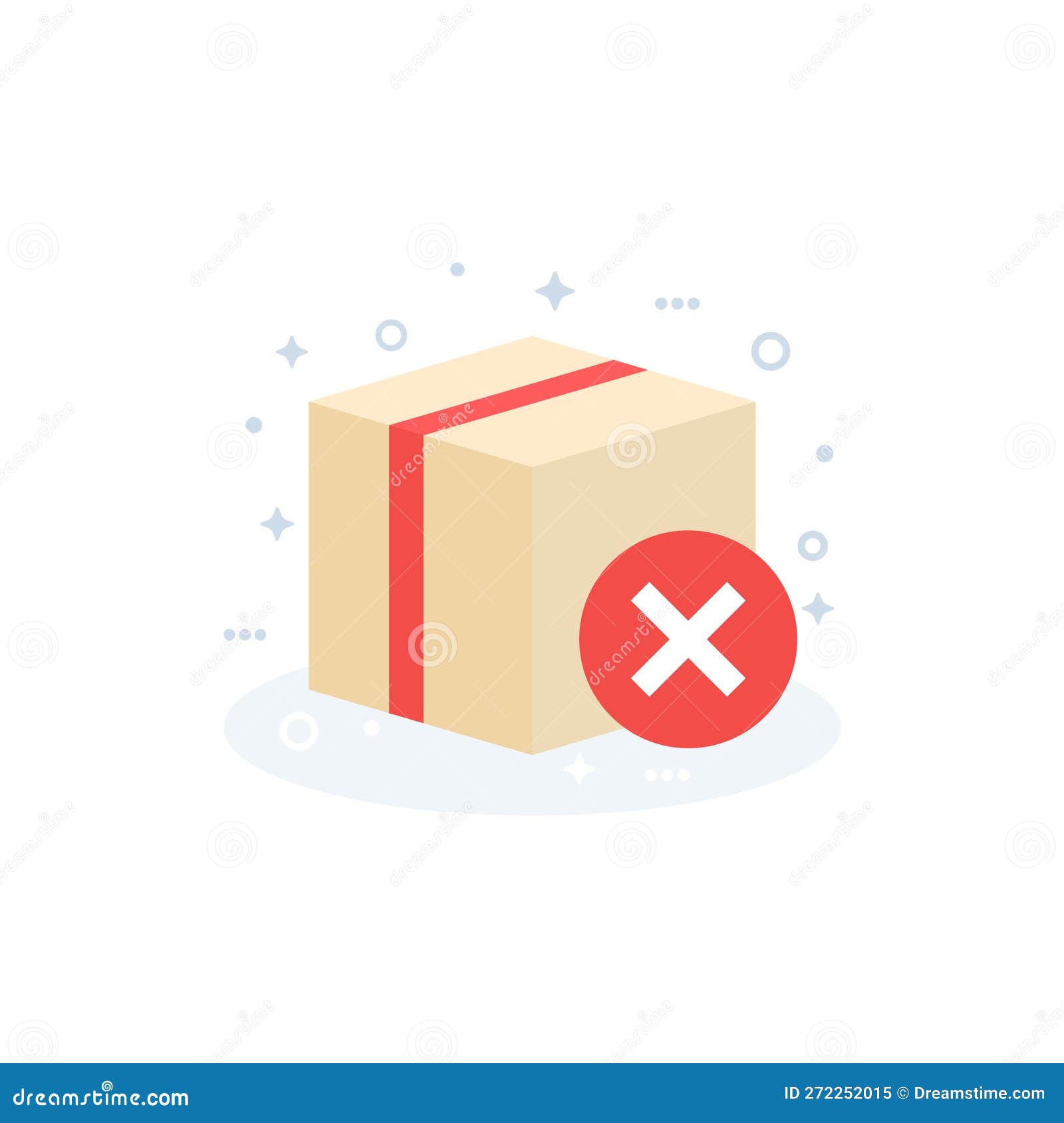 Cancel Parcel Box Order Silhouette And Line Icon Set. Delete Wrong ...
