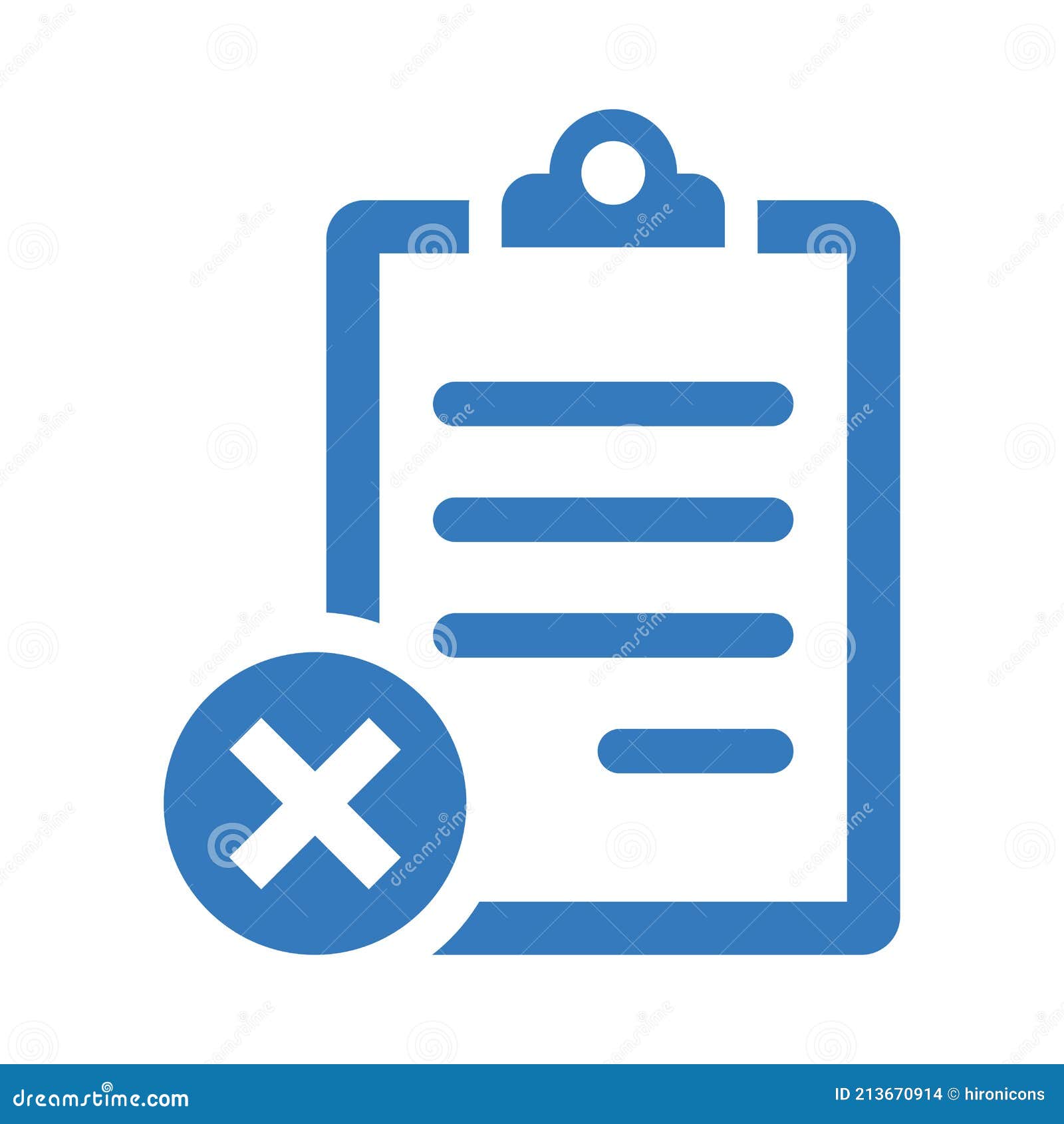 Cancel, Reject Report Icon. Blue Version Stock Vector - Illustration of ...