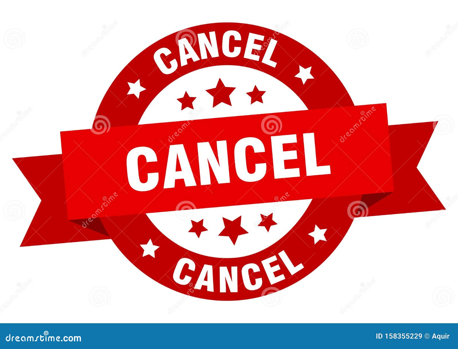Cancel ribbon sign stock vector. Illustration of isolated - 158355229