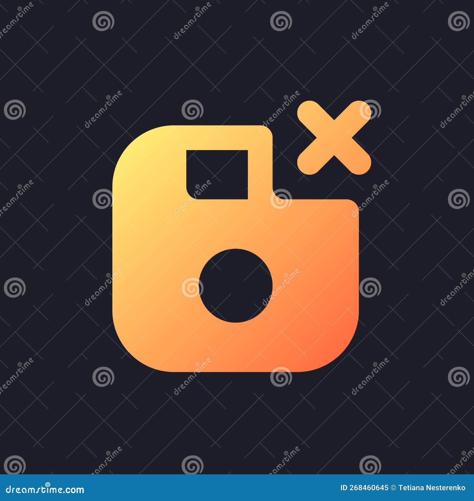 Cancel Saving Orange Solid Gradient Ui Icon for Dark Theme Stock Vector ...