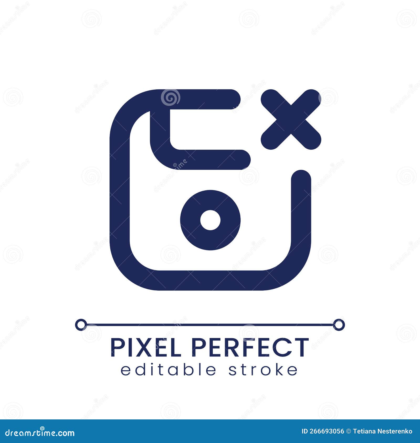 Cancel Saving Pixel Perfect Linear Ui Icon Stock Vector - Illustration ...