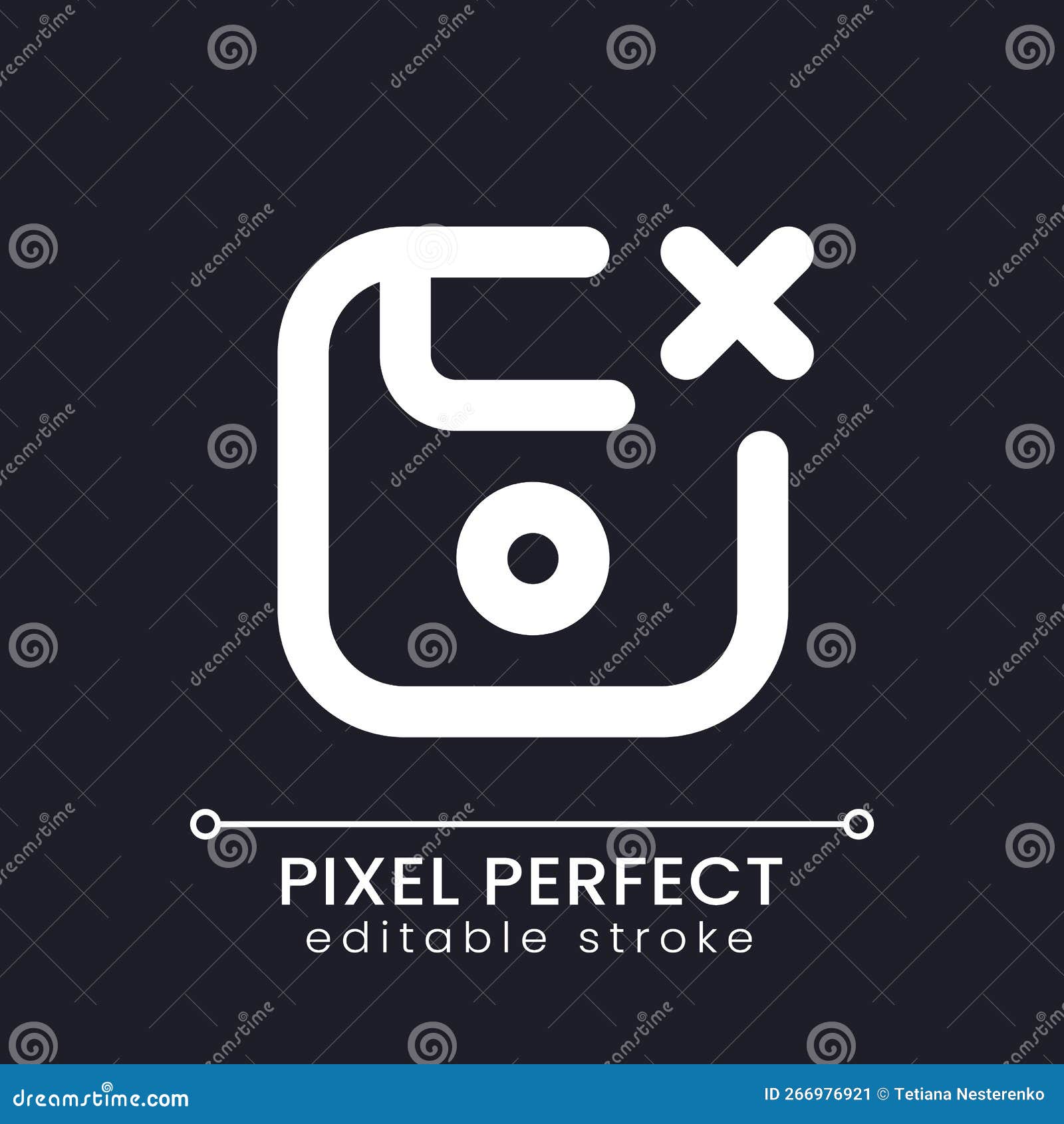 Cancel Saving Pixel Perfect White Linear Ui Icon for Dark Theme Stock ...