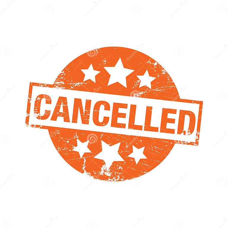 CANCEL Stamp Template Solid Color with Grunge Effect Stock Vector ...