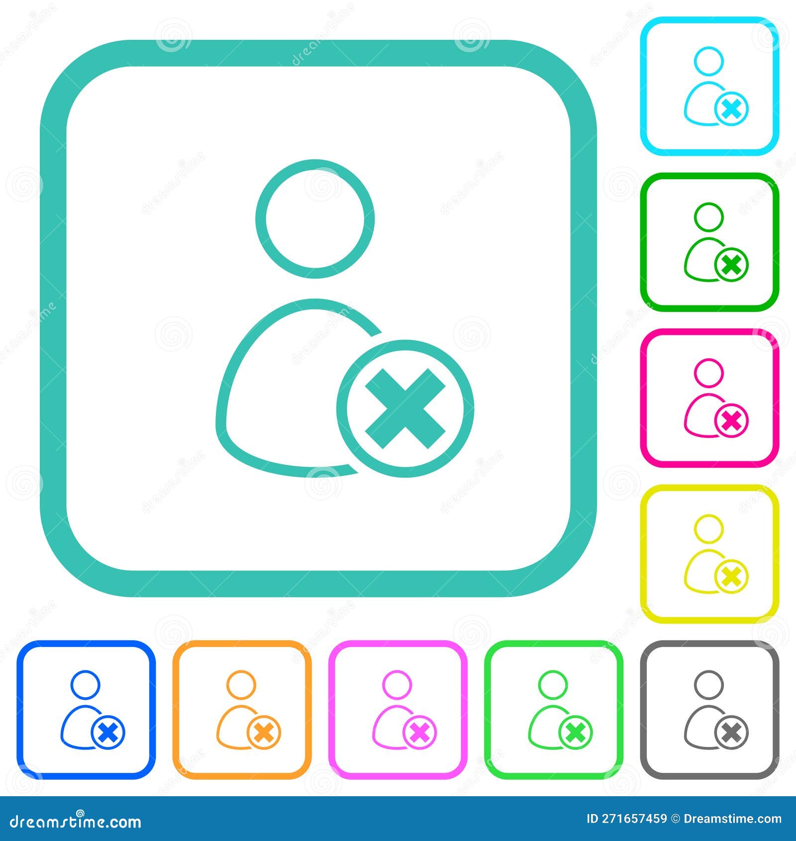 Cancel User Outline Vivid Colored Flat Icons Stock Vector ...