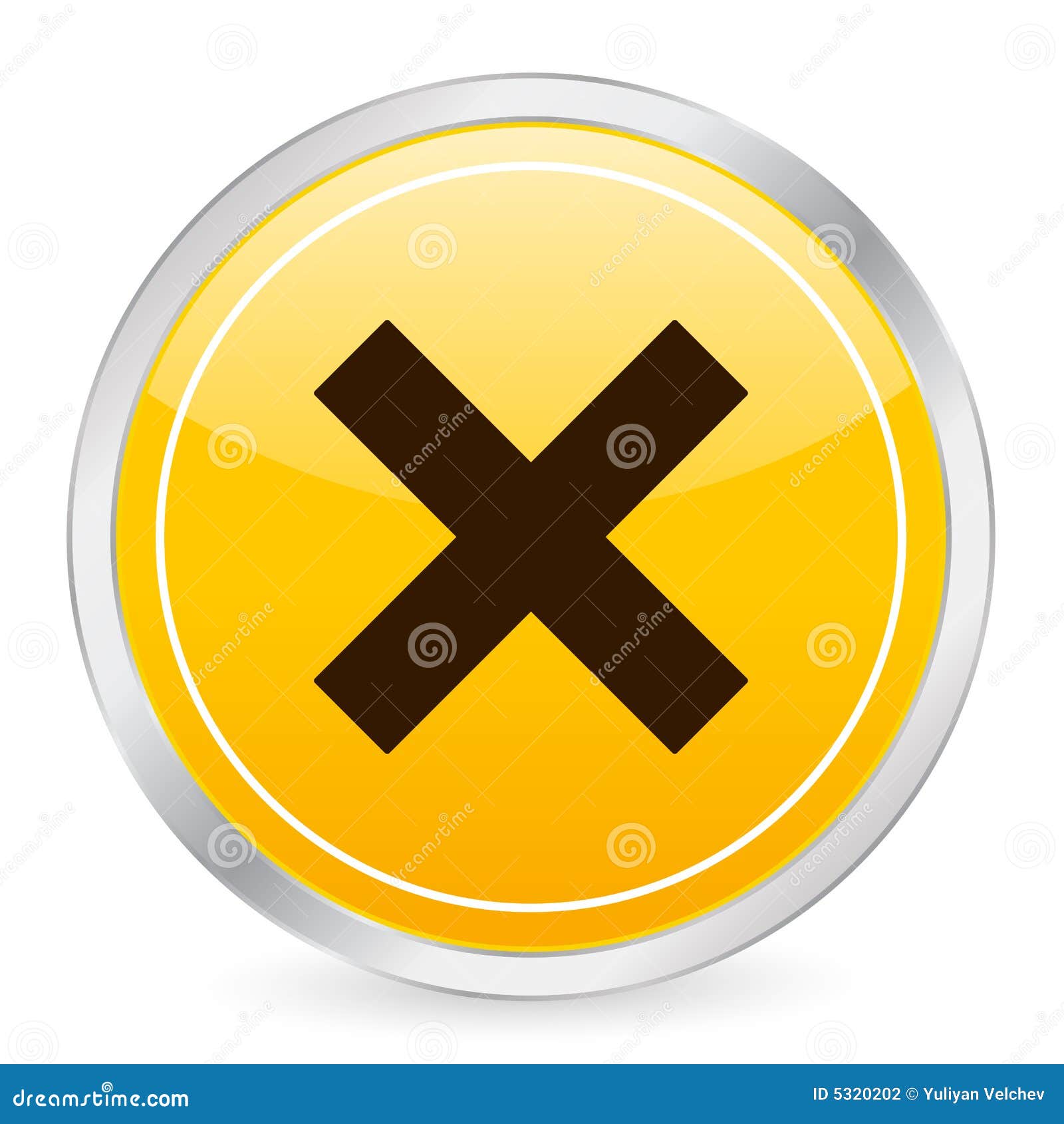 Cancel yellow circle icon stock vector. Illustration of cancel - 5320202