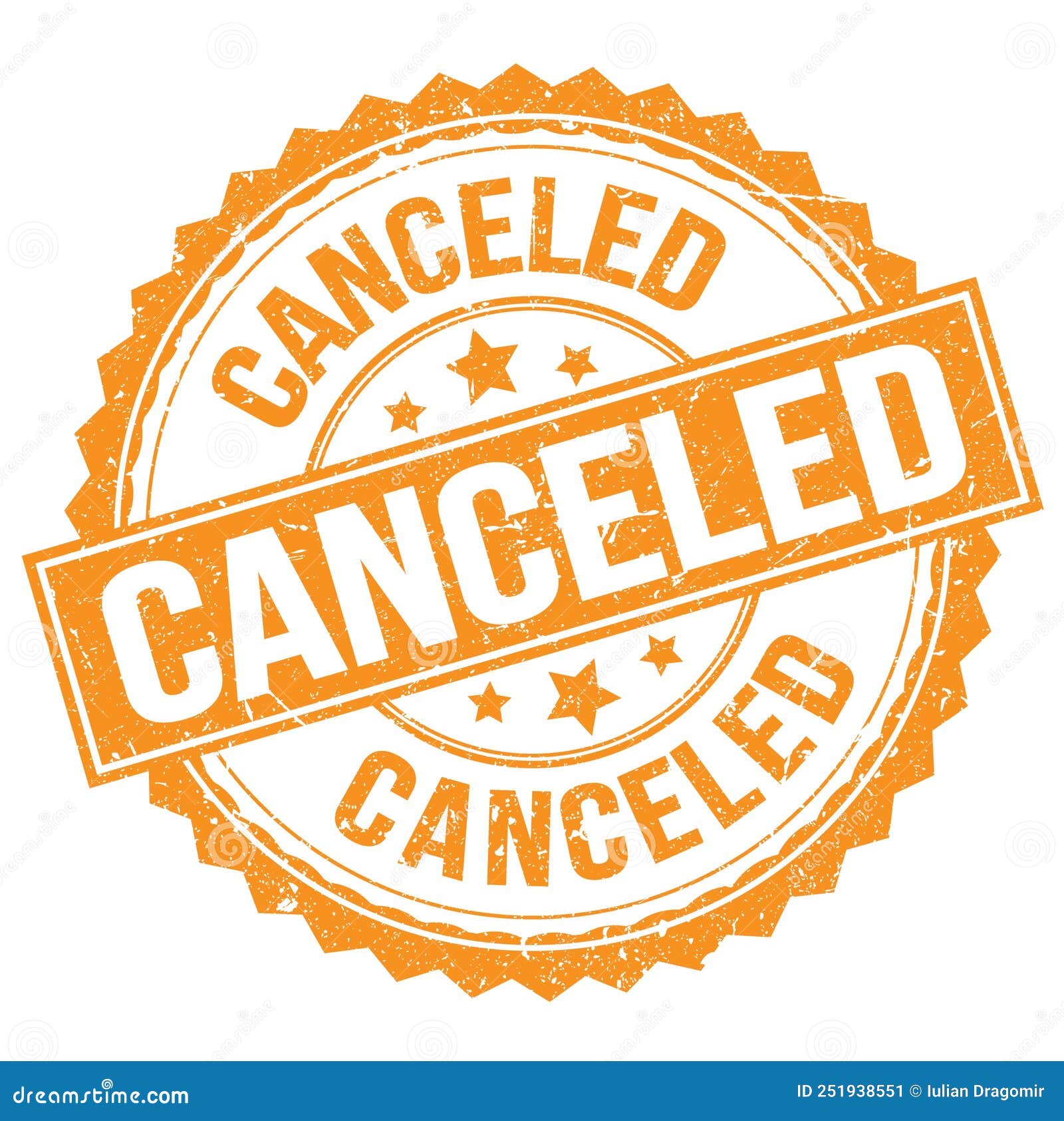 CANCELED Text on Orange Round Stamp Sign Stock Illustration ...