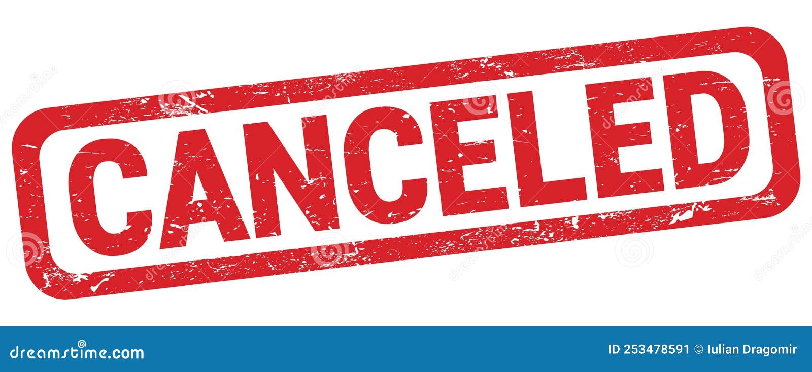 CANCELED Text Written on Red Rectangle Stamp Stock Illustration ...