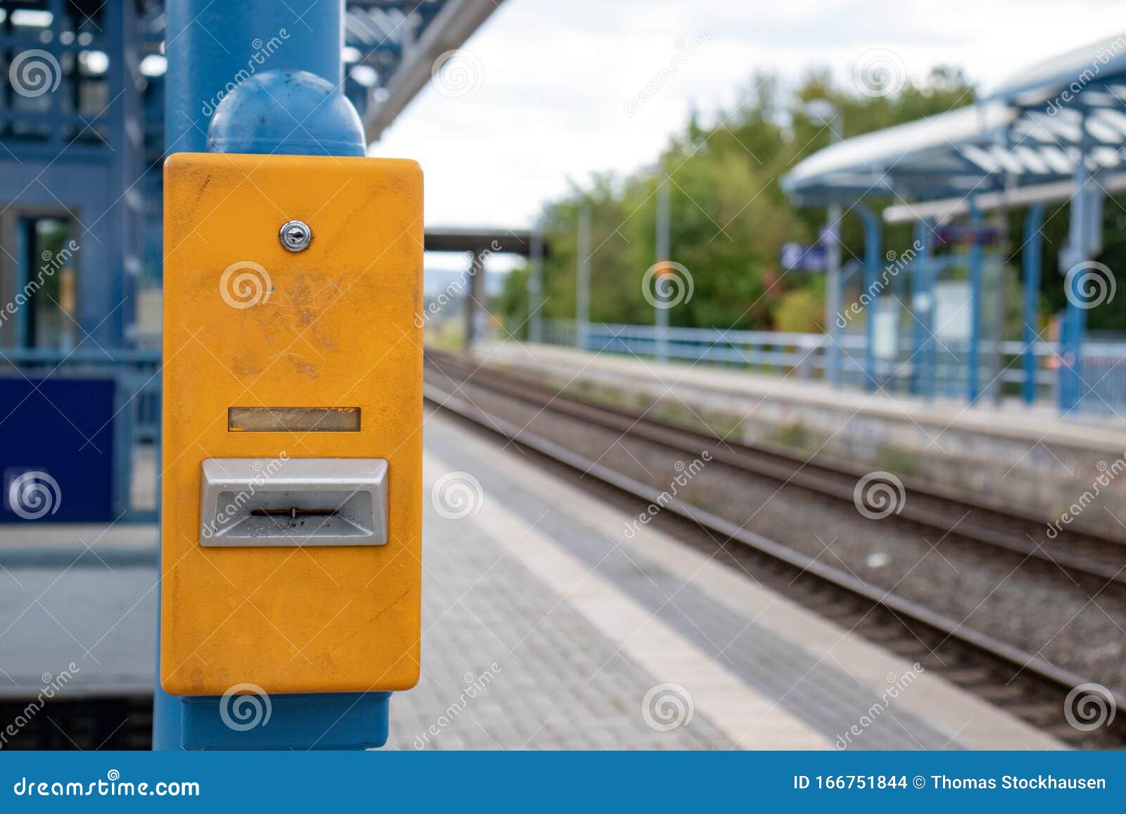 Canceling Machine, Stamping Machine at Regional Train Station Stock ...