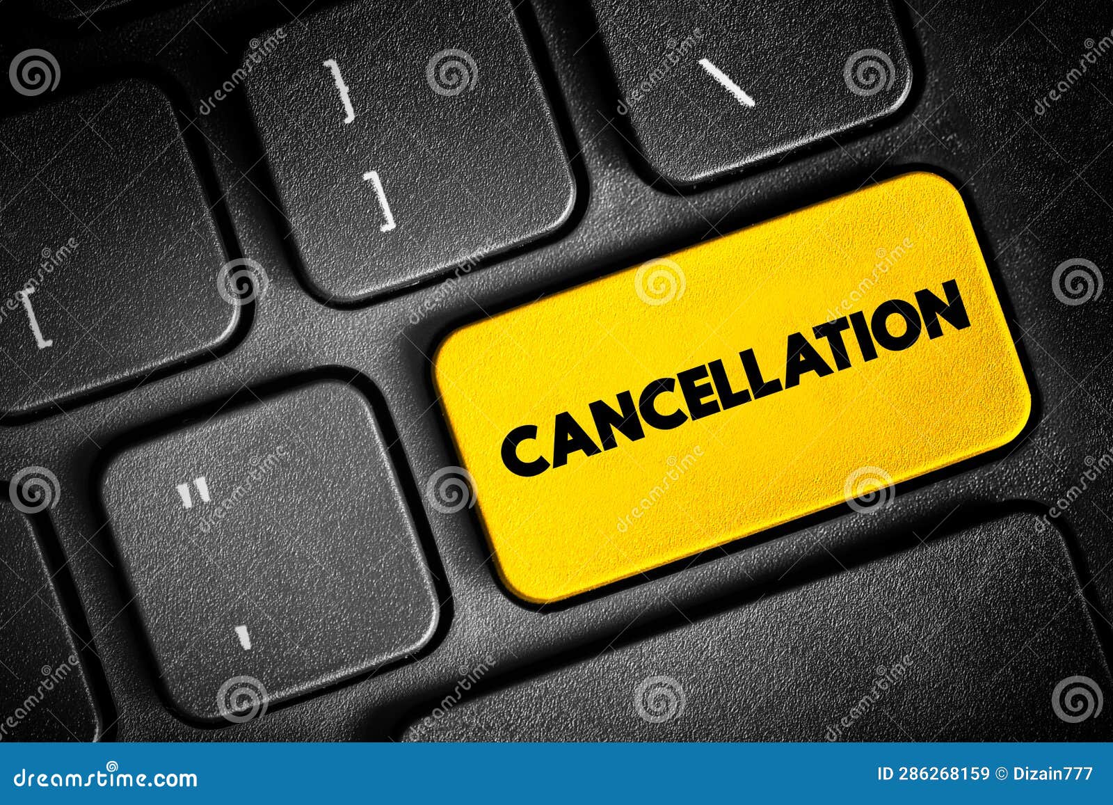 Cancellation - the Action of Cancelling Something, Text Button on ...