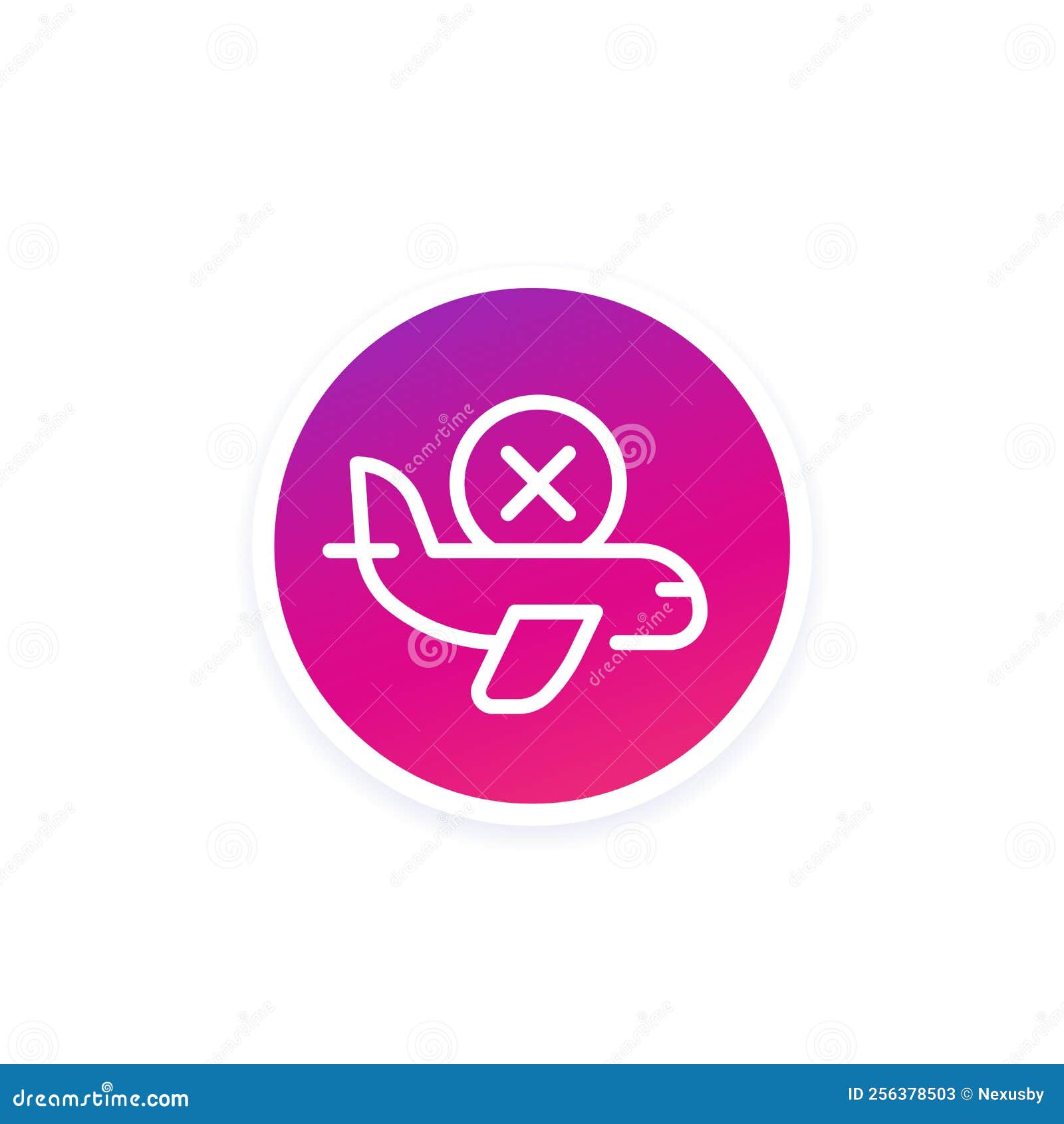 Cancelled Flight Line Icon, Vector Stock Vector - Illustration of trip ...