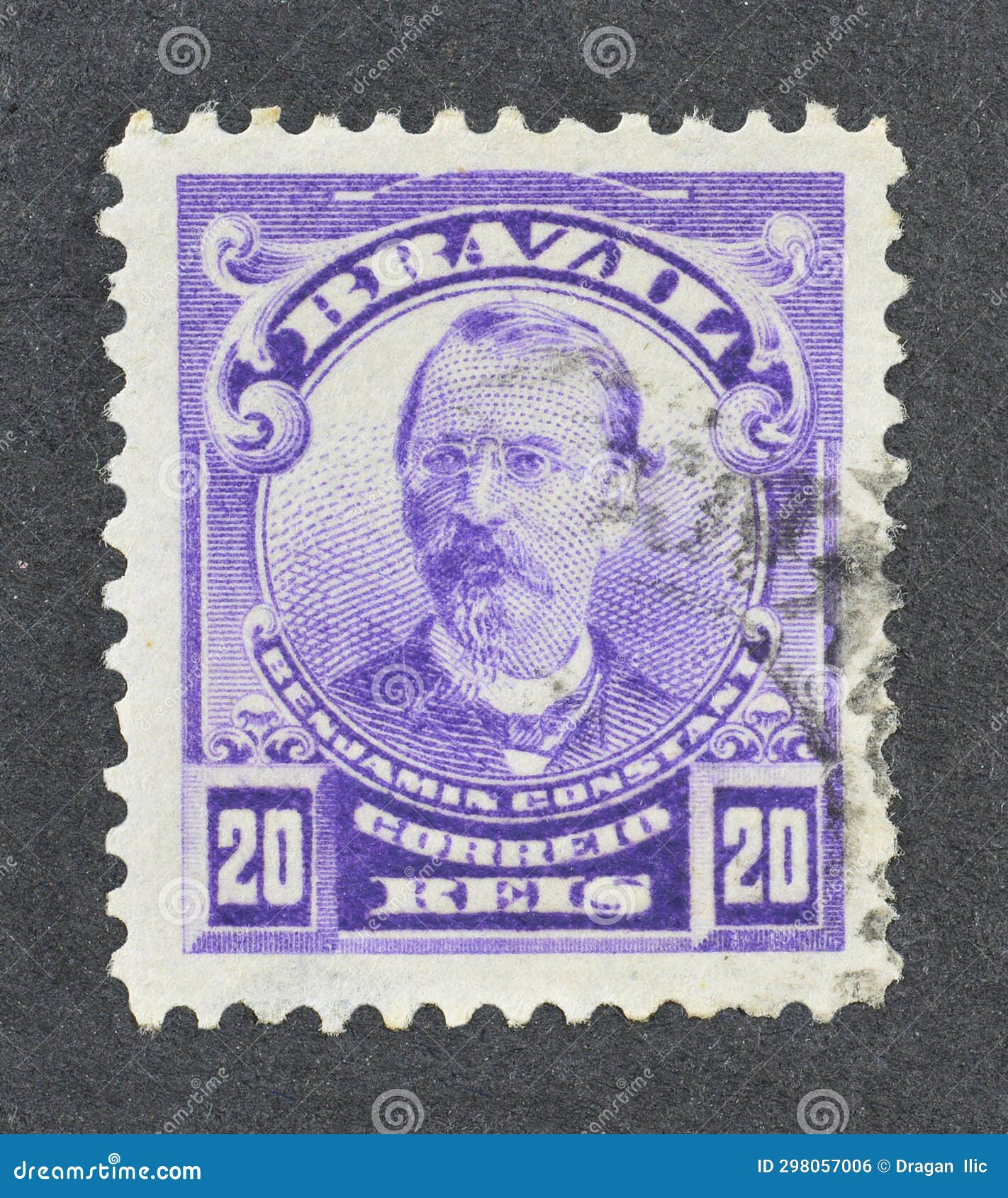 Cancelled Postage Stamp Printed by Brazil, that Shows Portrait of ... Cancelled Postage Stamp Printed by Brazil, that Shows Portrait of ...