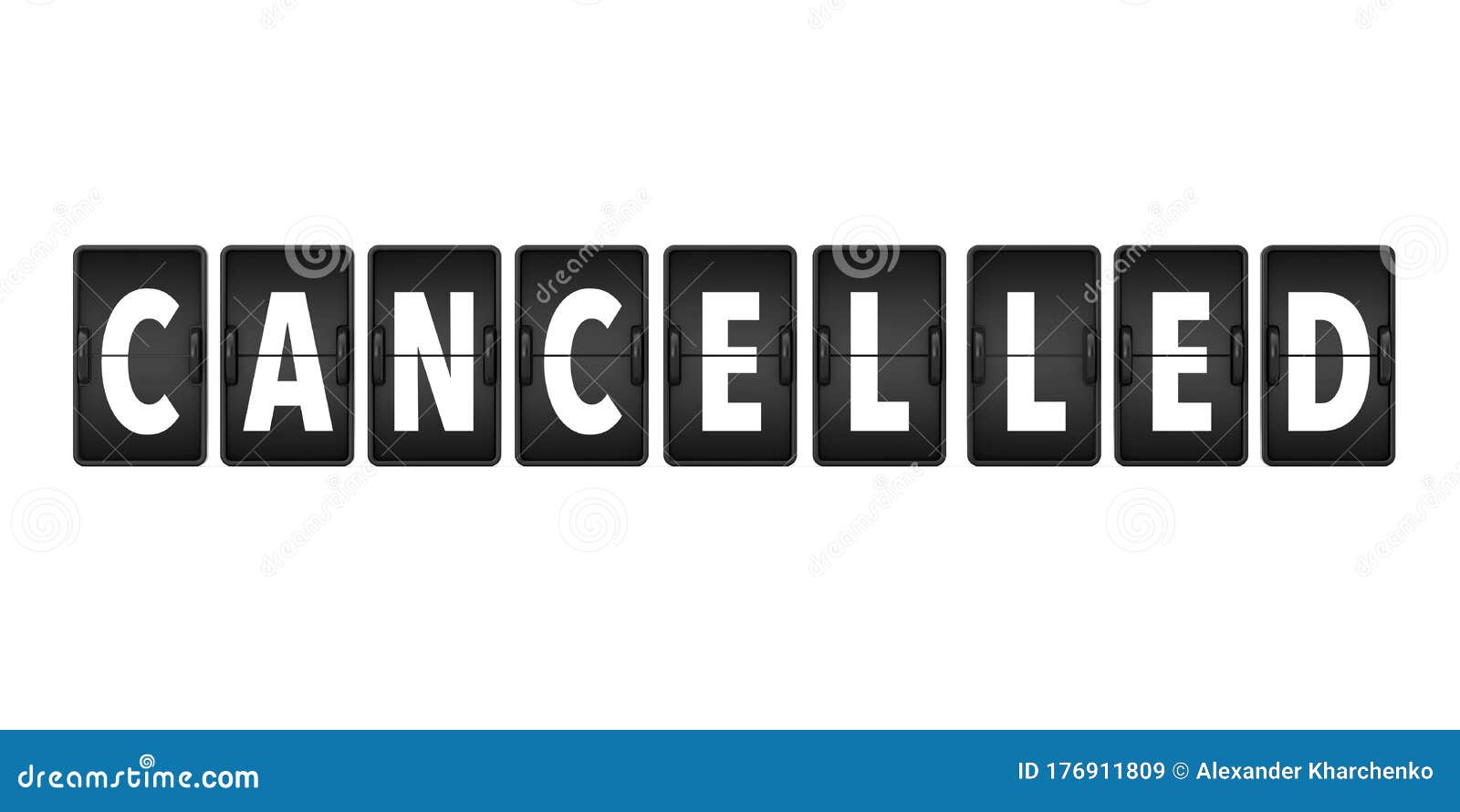 Cancelled Sign Isolated Label Restricted Venue Cancel Banner Notice ...