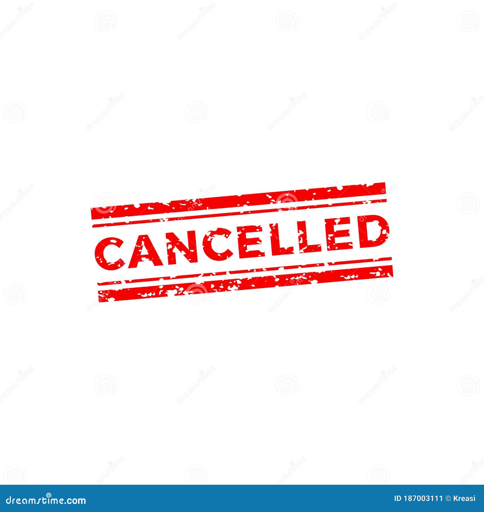 Cancelled Stamp with Distressed Grunge Style Vector Design Stock Vector ...