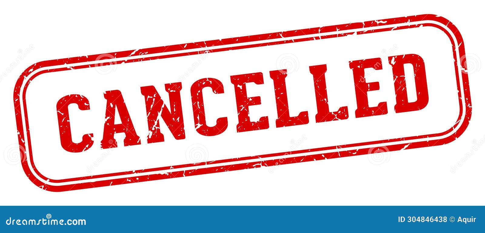 Cancelled Stamp. Cancelled Rectangular Stamp on White Background Stock ...