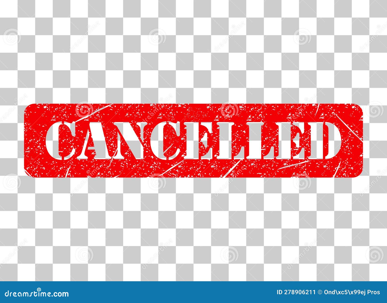 Cancelled Stamp Symbol, Label Sticker Sign Button, Text Banner Vector ...