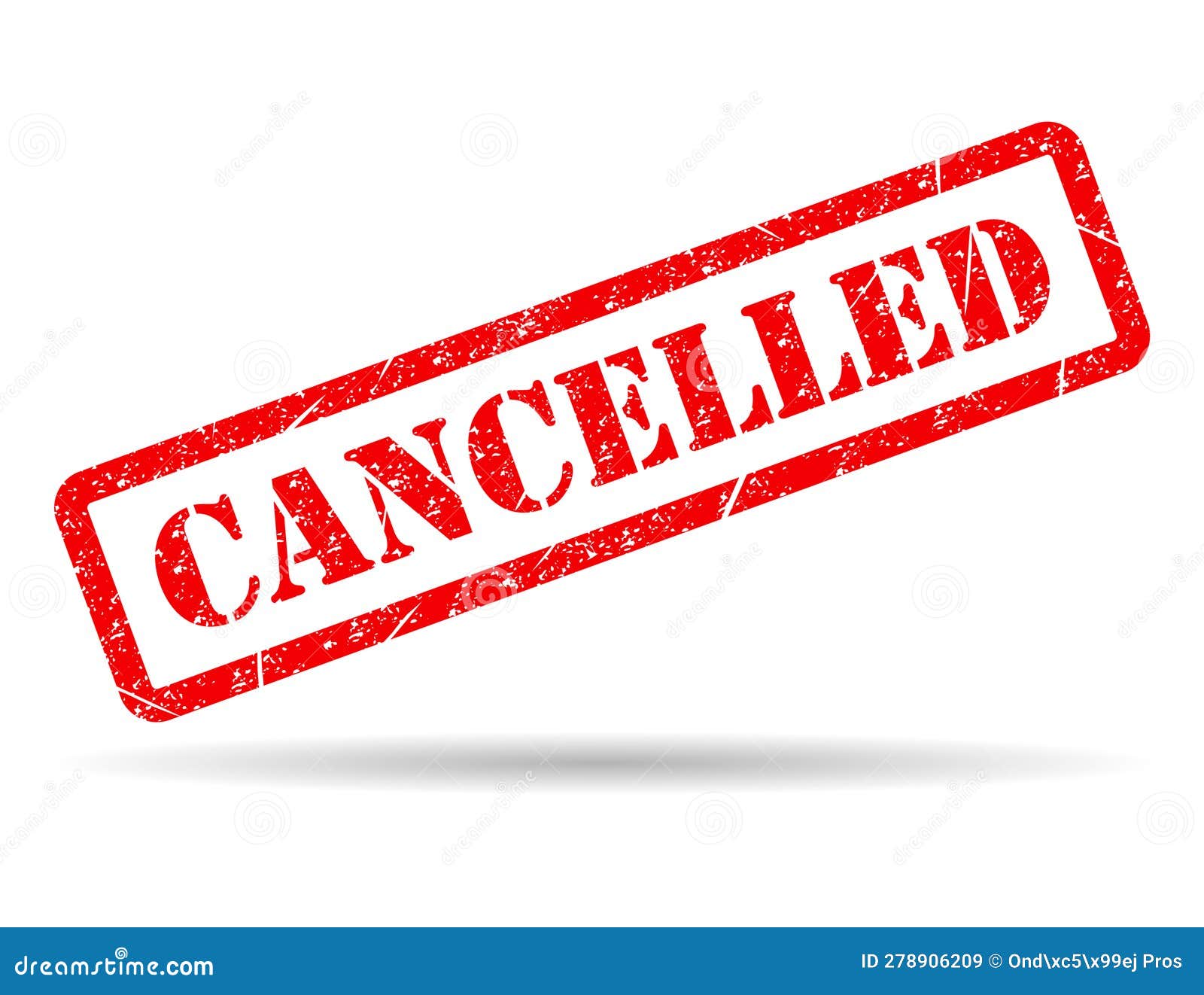 Cancelled Stamp Symbol Shadow, Label Sticker Sign Button, Text Banner ...