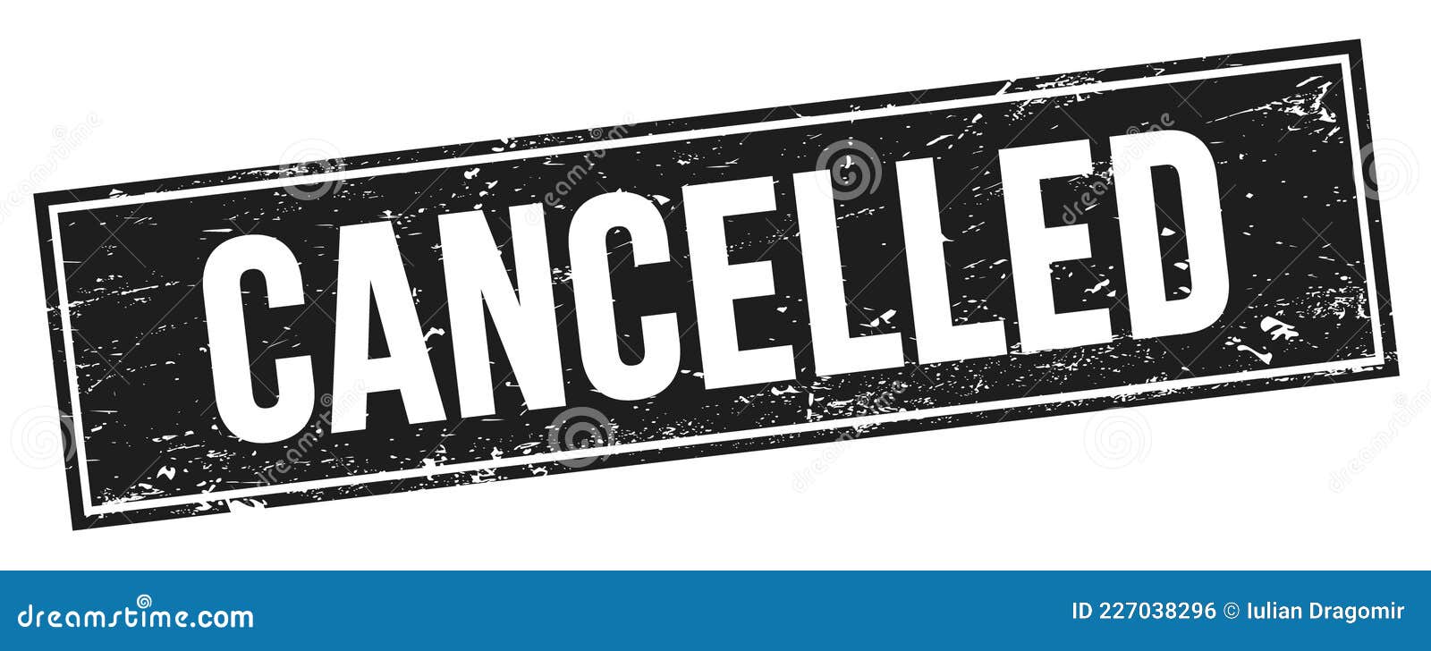 CANCELLED Text on Black Grungy Rectangle Stamp Stock Illustration ...
