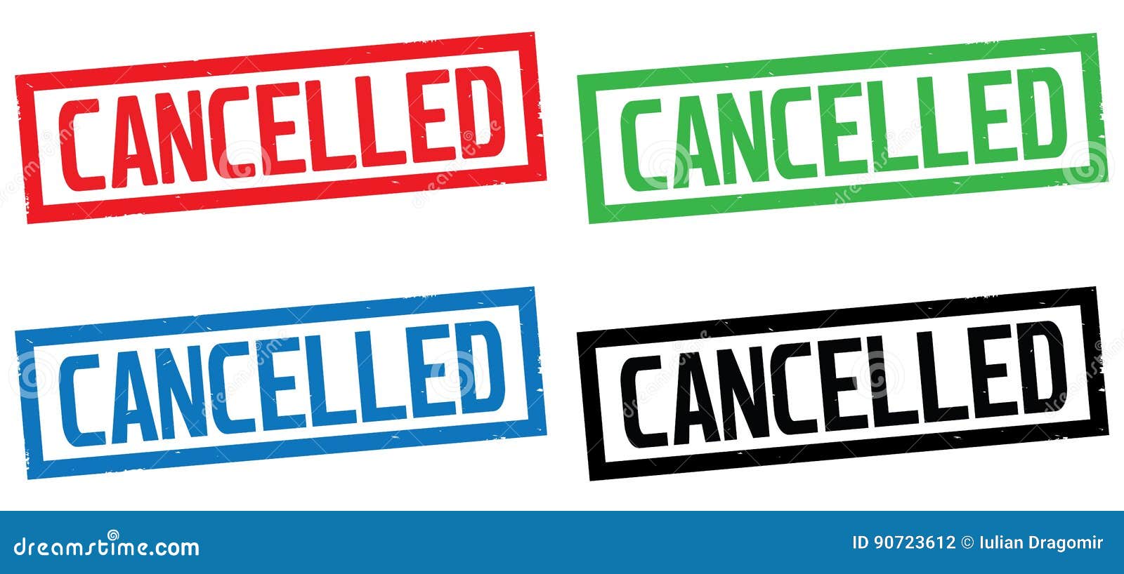 CANCELLED Text, on Rectangle Border Stamp Sign. Stock Illustration ...