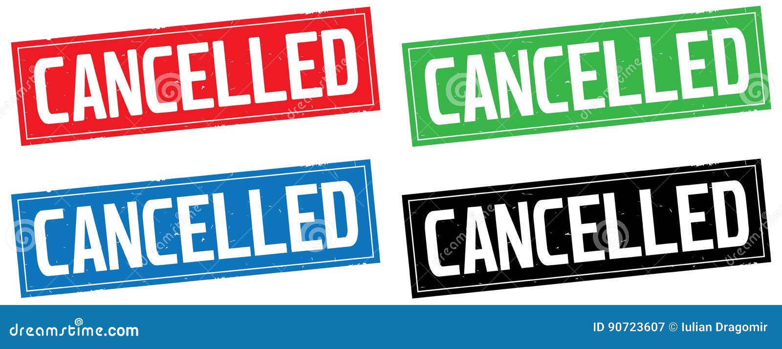 CANCELLED Text, on Rectangle Stamp Sign. Stock Illustration ...