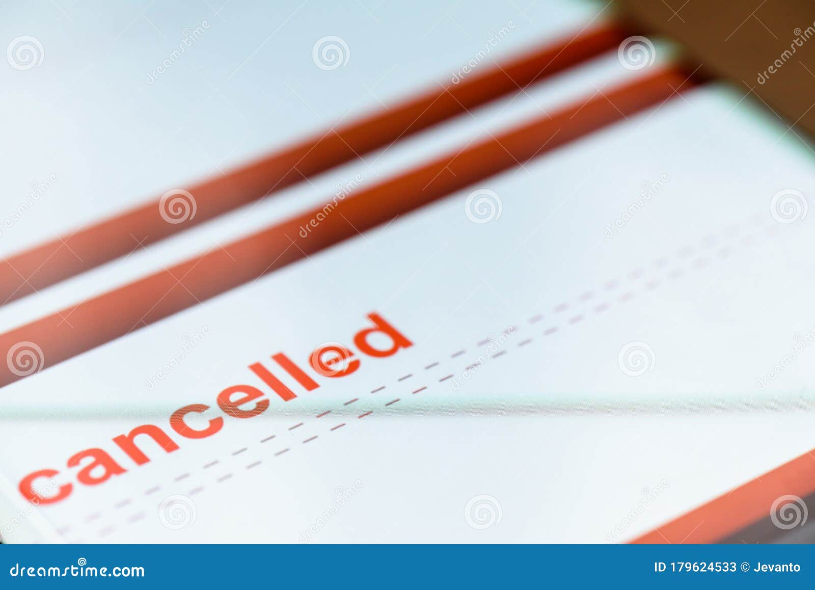 Cancelled Text on Smart Phone Screen Stock Image - Image of display ...