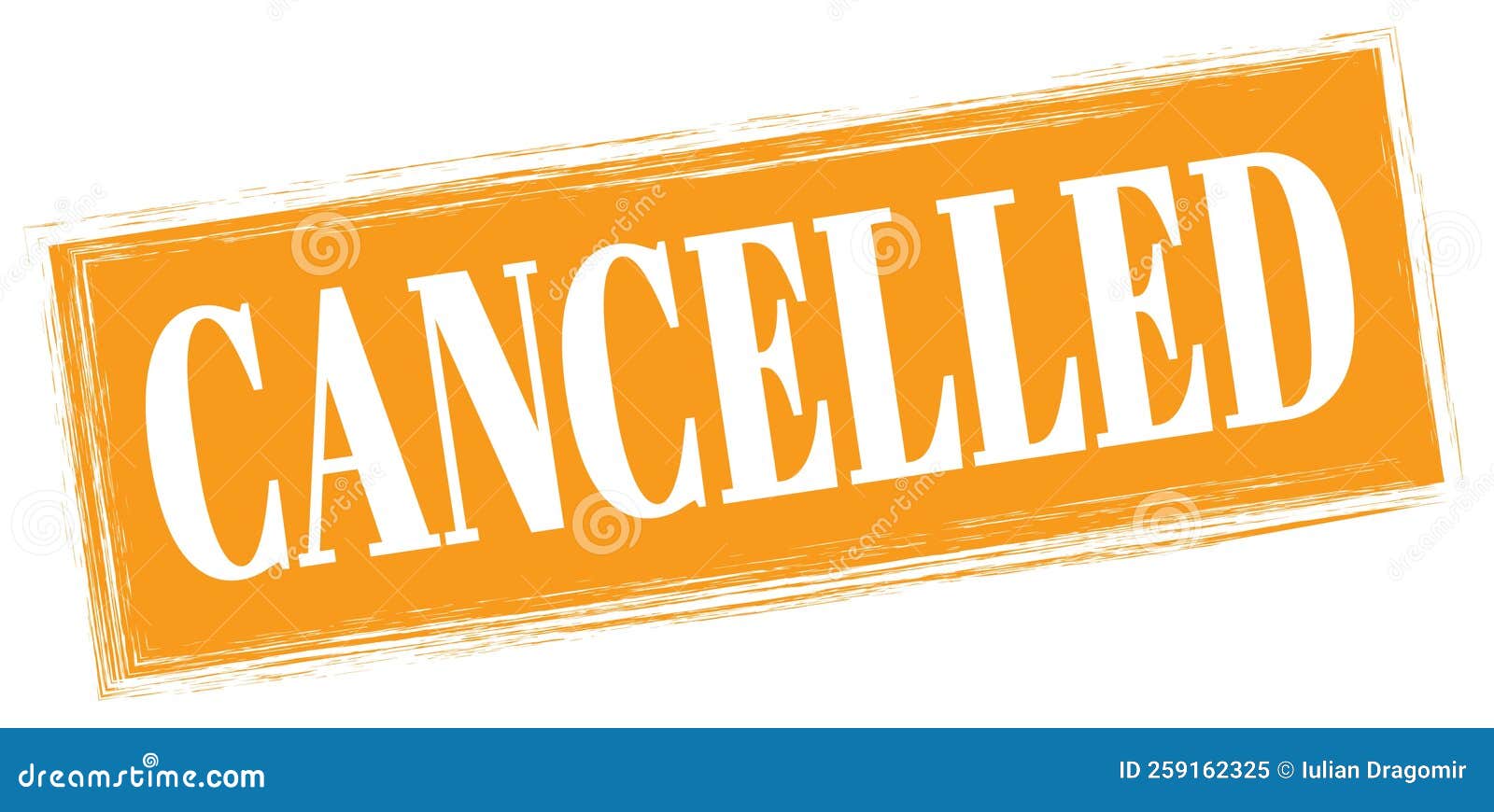 CANCELLED Text Written on Orange Stamp Sign Stock Illustration ...