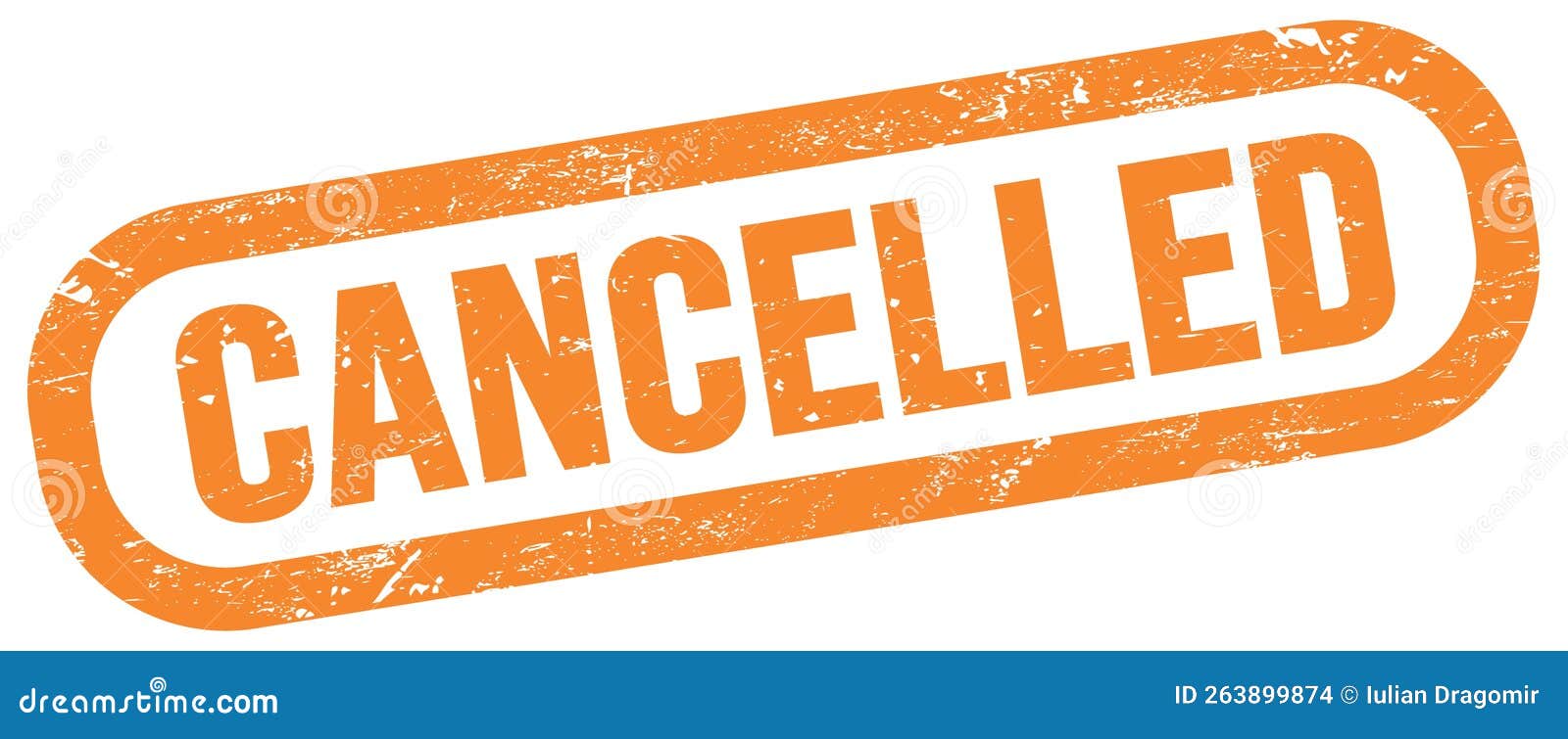 CANCELLED, Text Written on Orange Stamp Sign Stock Illustration ...