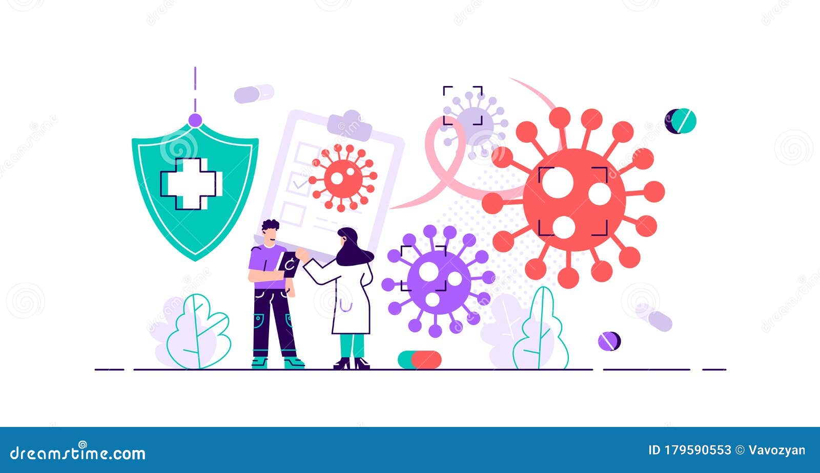 Oncology Vector Illustration. Symptom Disease. Medical Examination ...