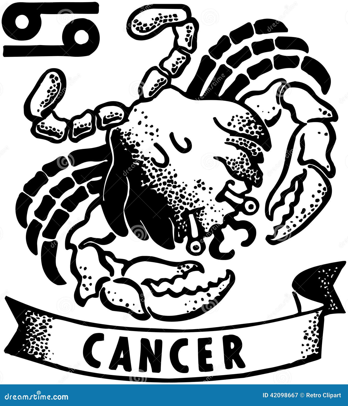 Cancer stock vector. Illustration of water, symbols, drawings - 42098667