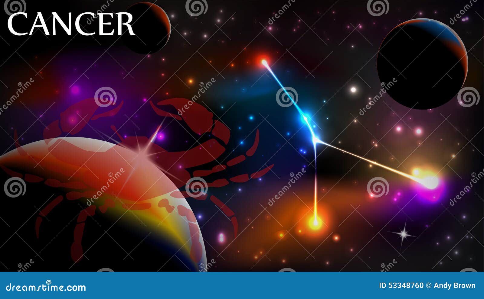 Cancer Astrological Sign and Copy Space Stock Vector - Illustration of ...