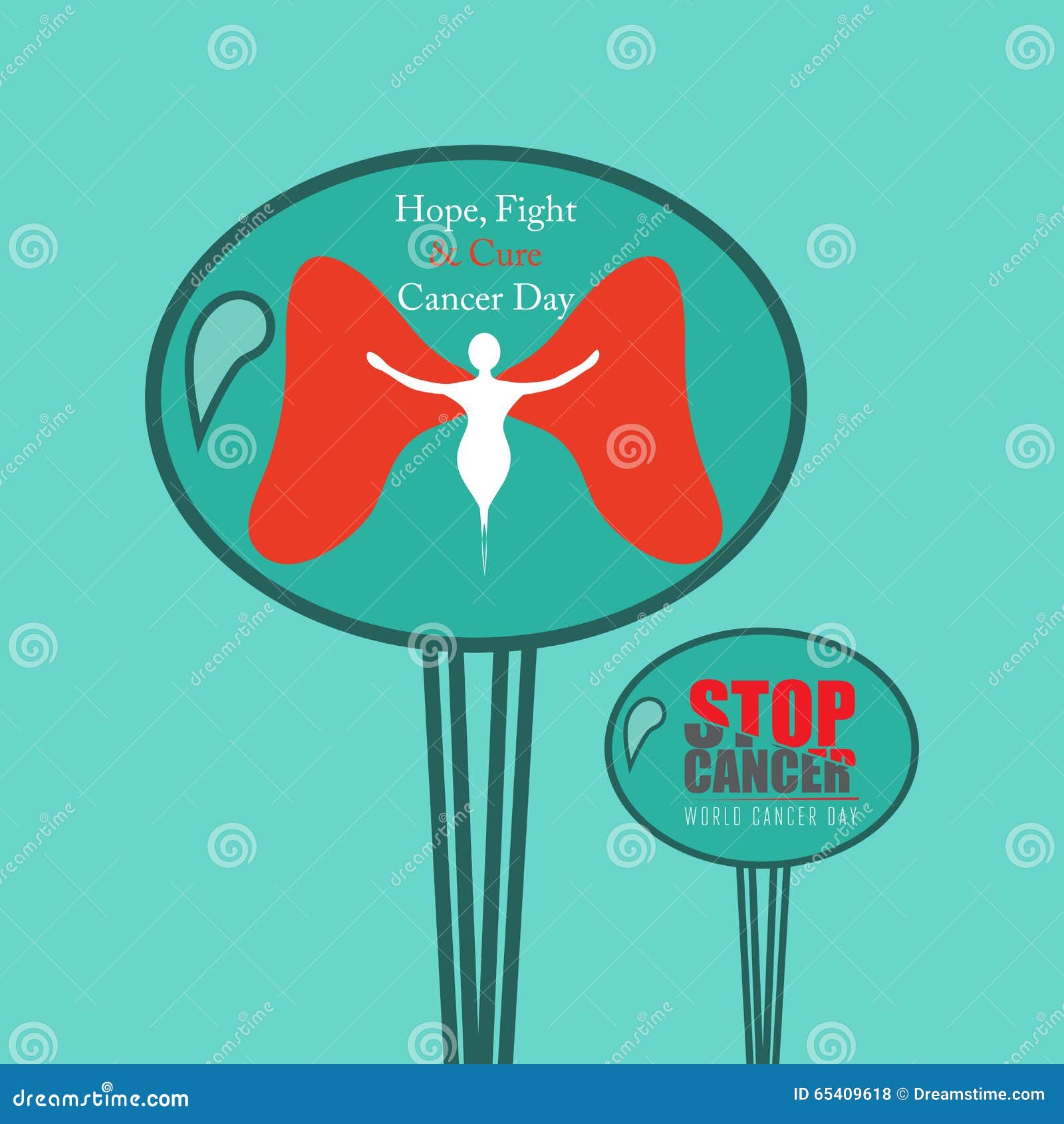 Cancer Awareness Message for Air Balloon Stock Illustration ...