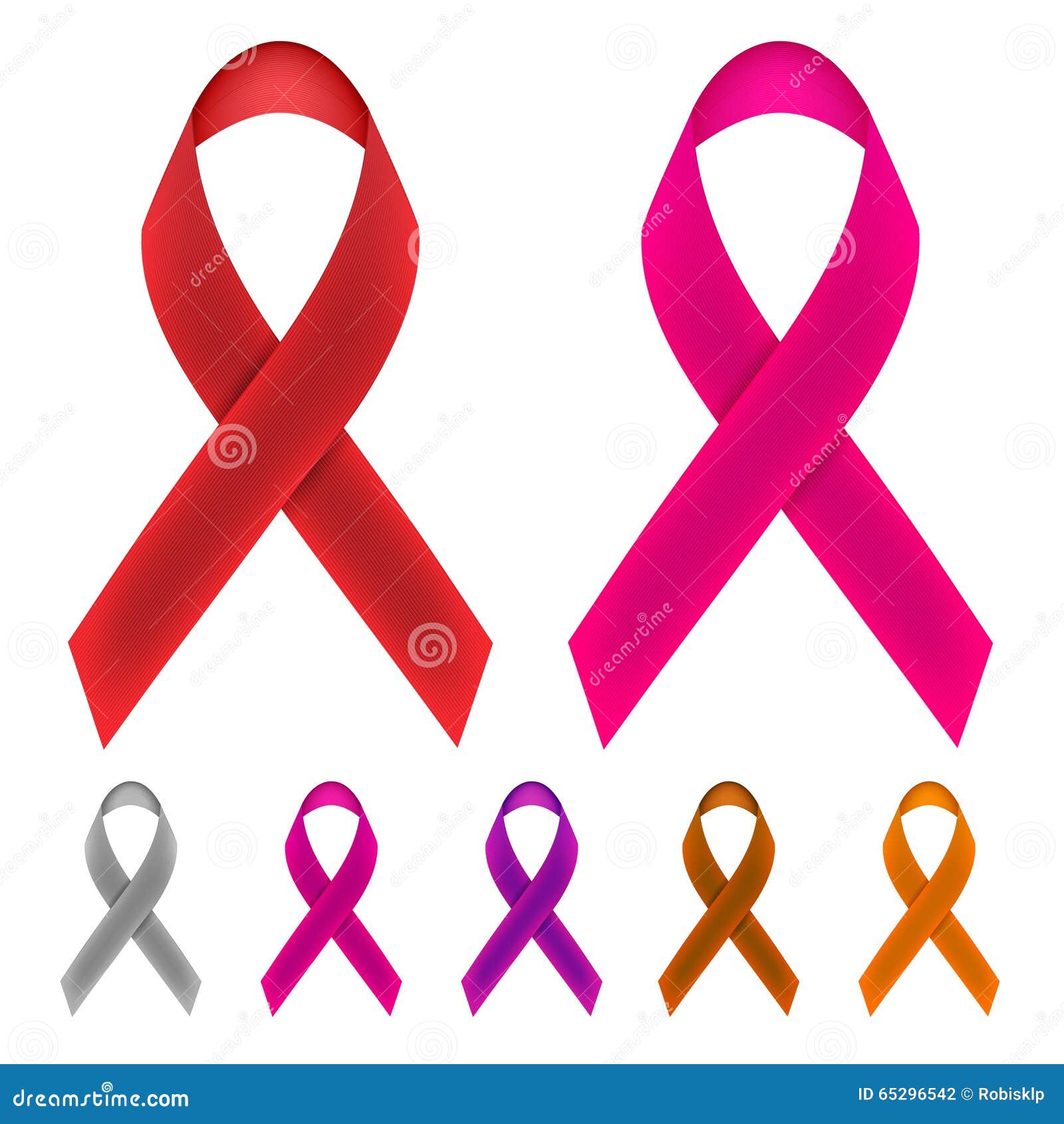 Cancer Awareness Ribbons stock vector. Illustration of breast - 65296542