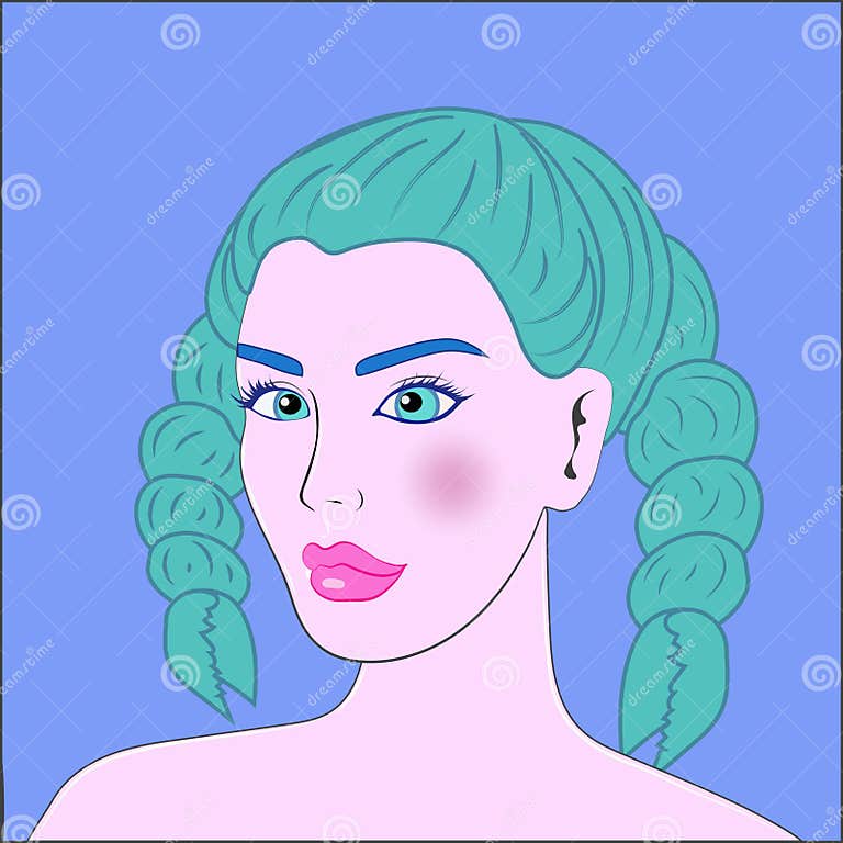 Cancer Beautiful Girl Portrait Stock Vector Illustration Of Baldness