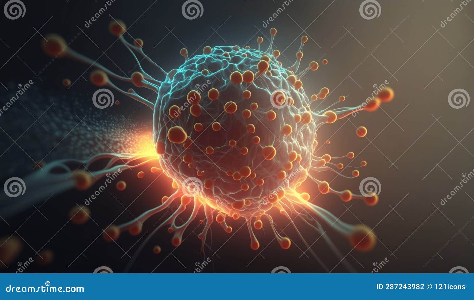 T-cell Attacking A Virus. T Cell Immune Response Illustration ...