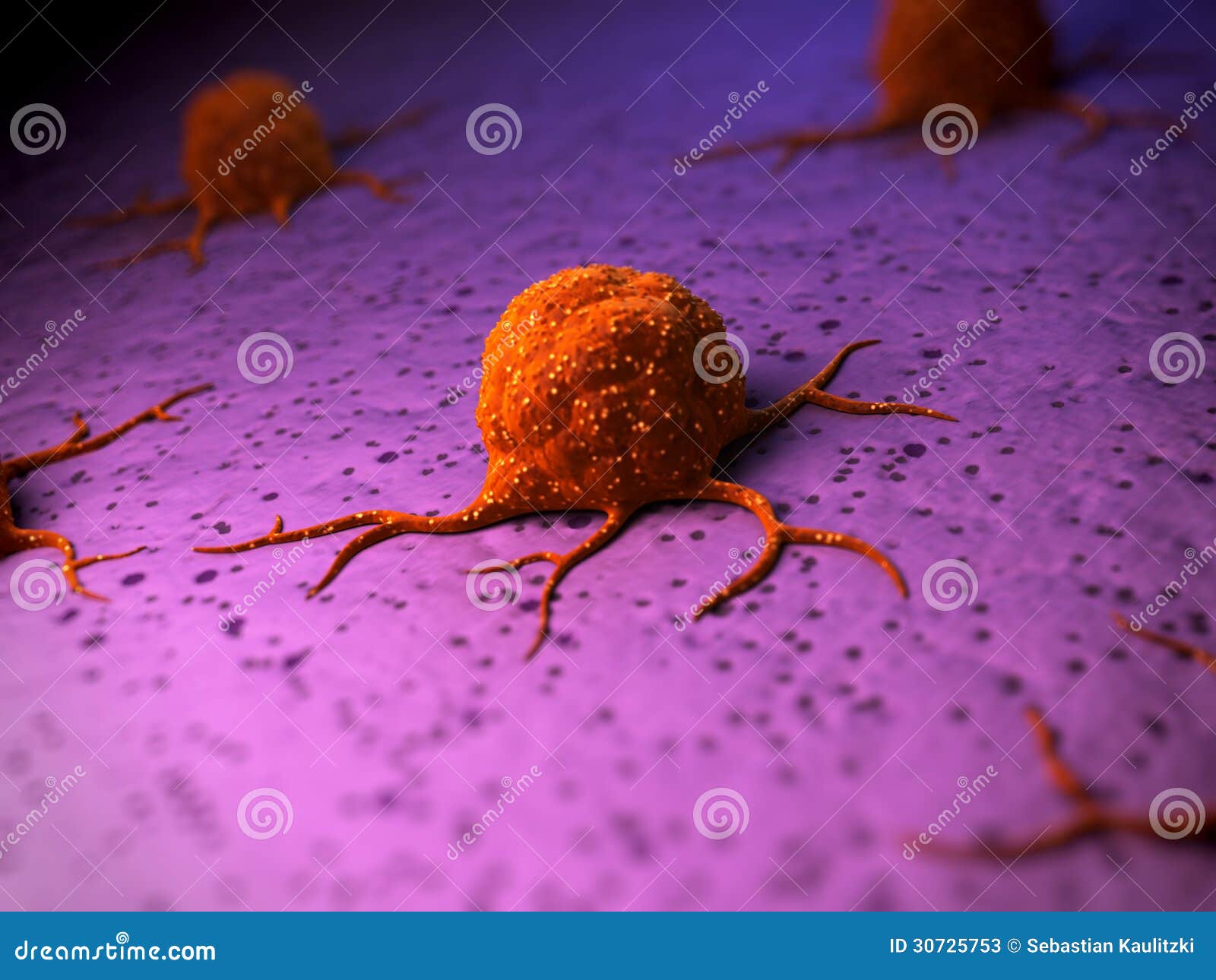 Cancer cell - close up stock illustration. Illustration of cells - 30725753