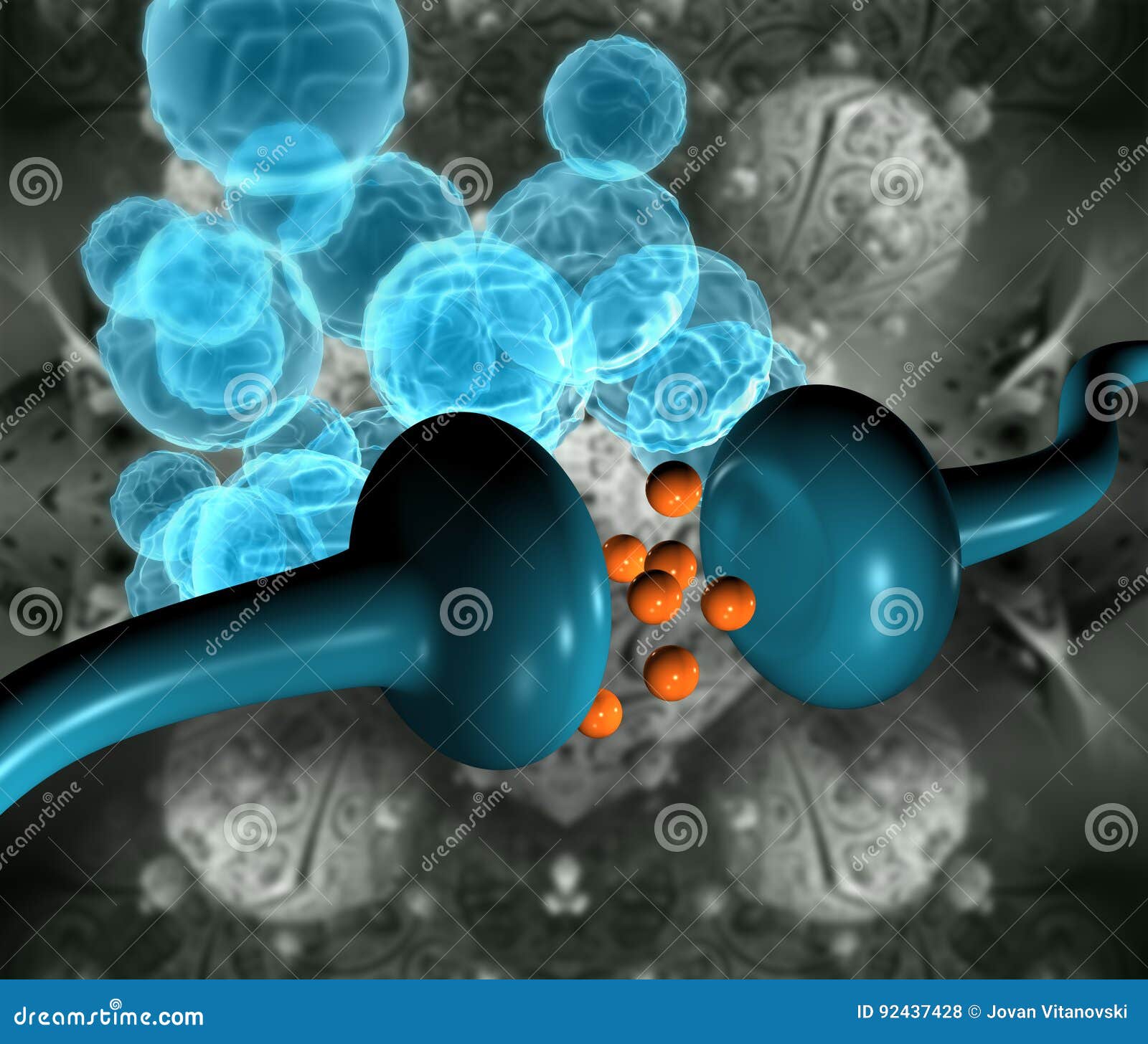 A 3D Rendering Of A Cancer Cell Being Engulfed By Immune Cells Stock ...