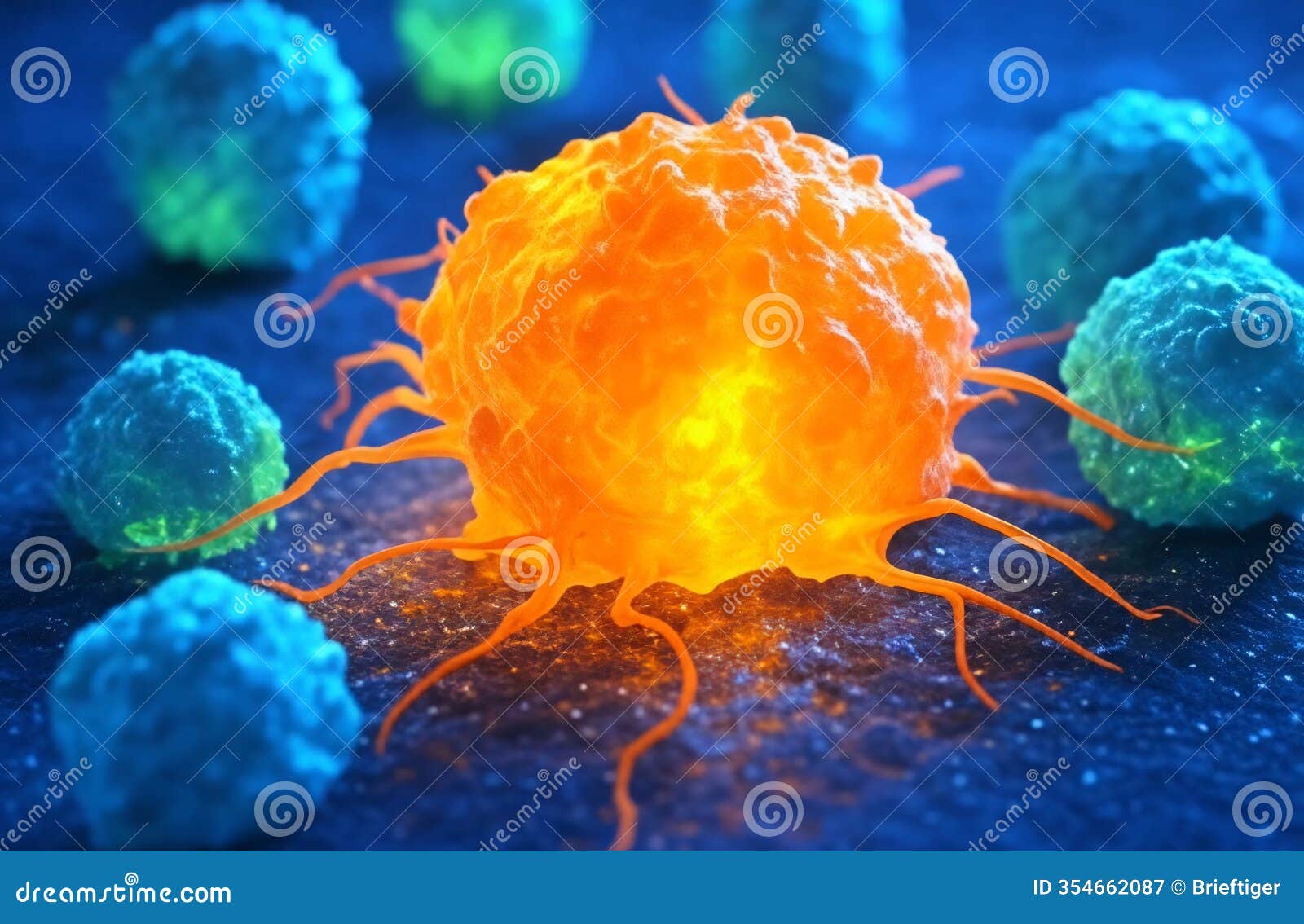 Cancer Cell Immunotherapy Concept Visualization Stock Illustration ...