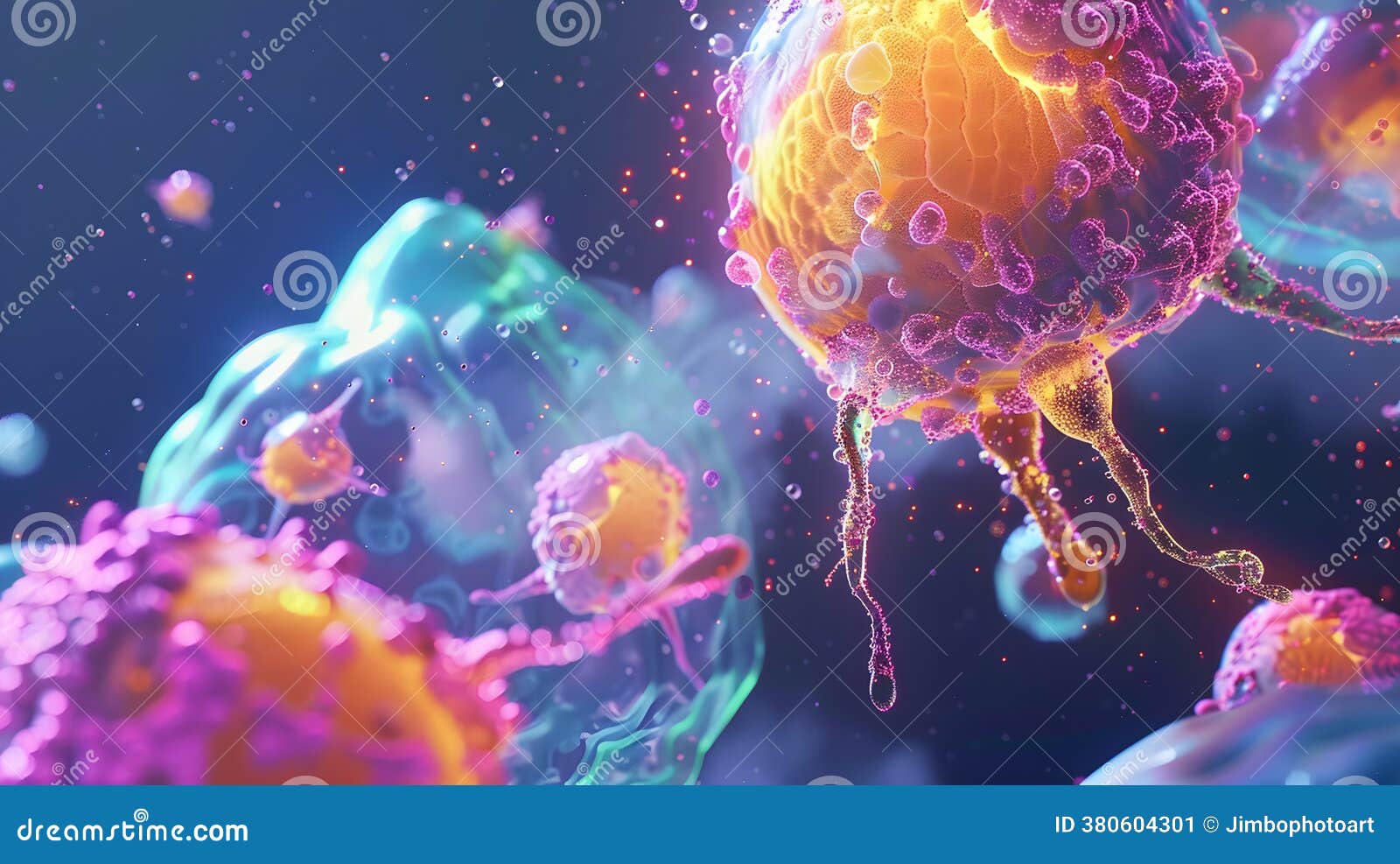 Cell Microscopy. Generative AI. Background For Medicine, Science Or ...